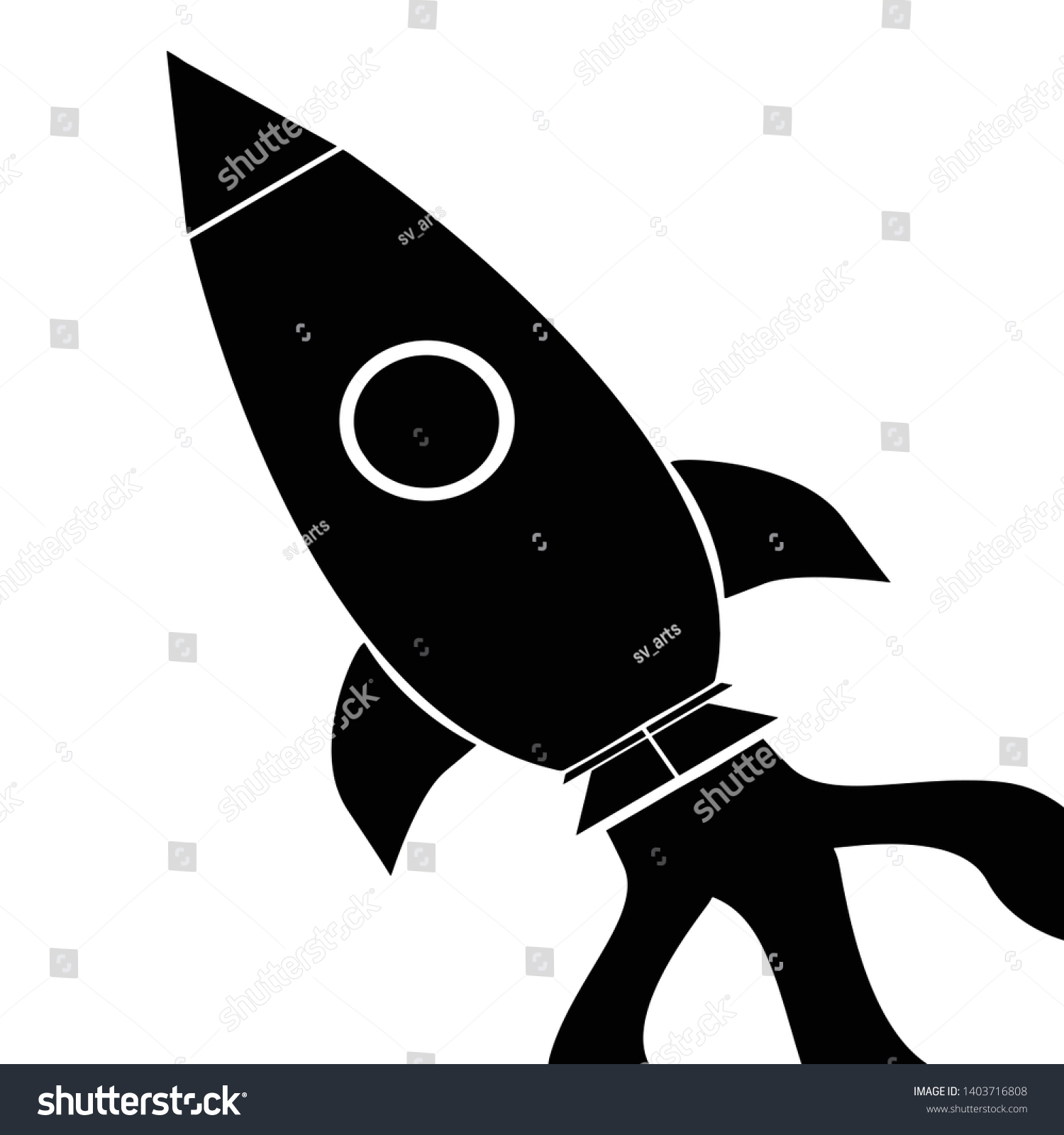 Rocket Launch Black Icon Vector Stock Vector (Royalty Free) 1403716808 ...