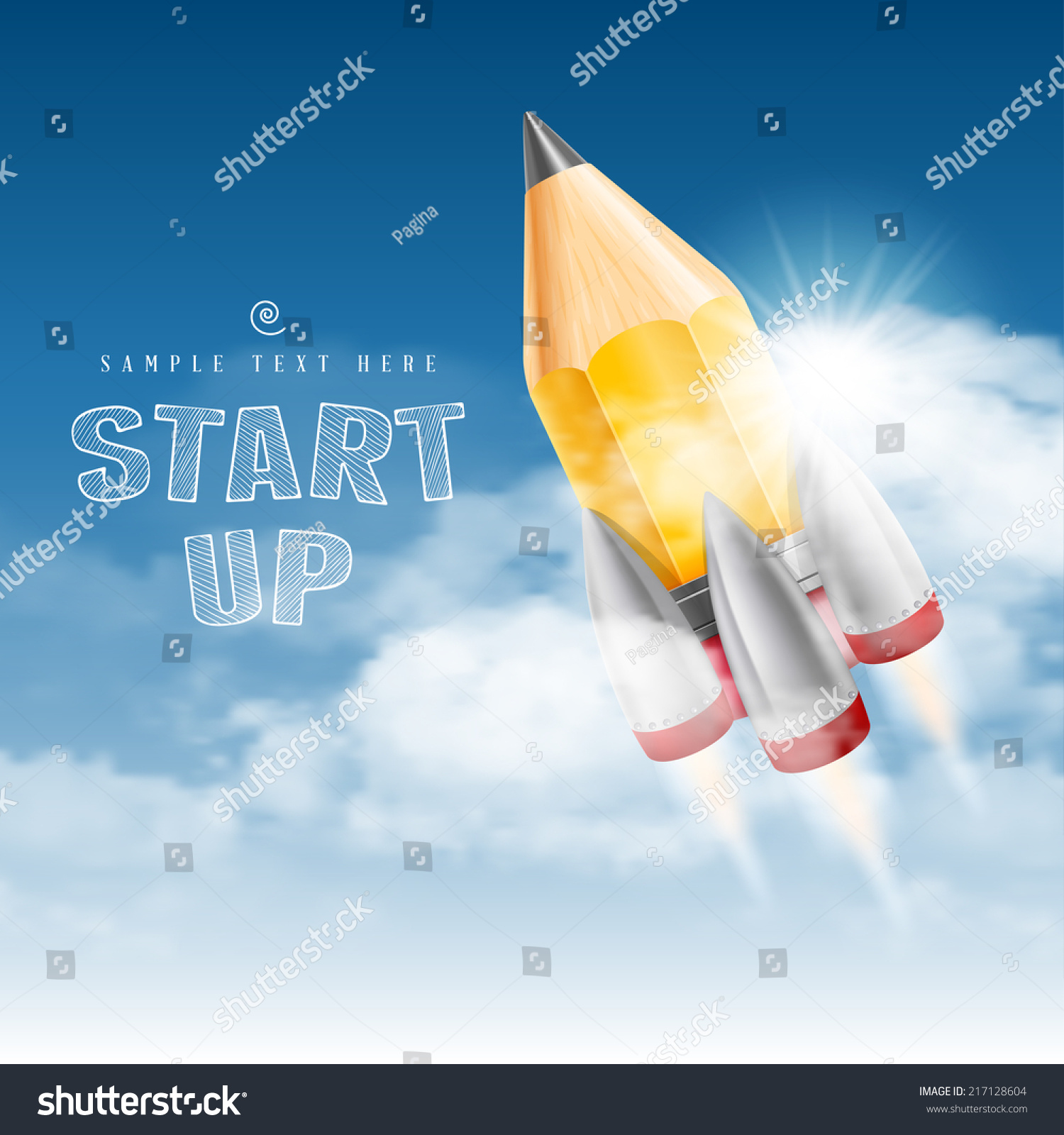 Rocket Launch Creative Start Poster Vector Stock Vector (Royalty Free ...