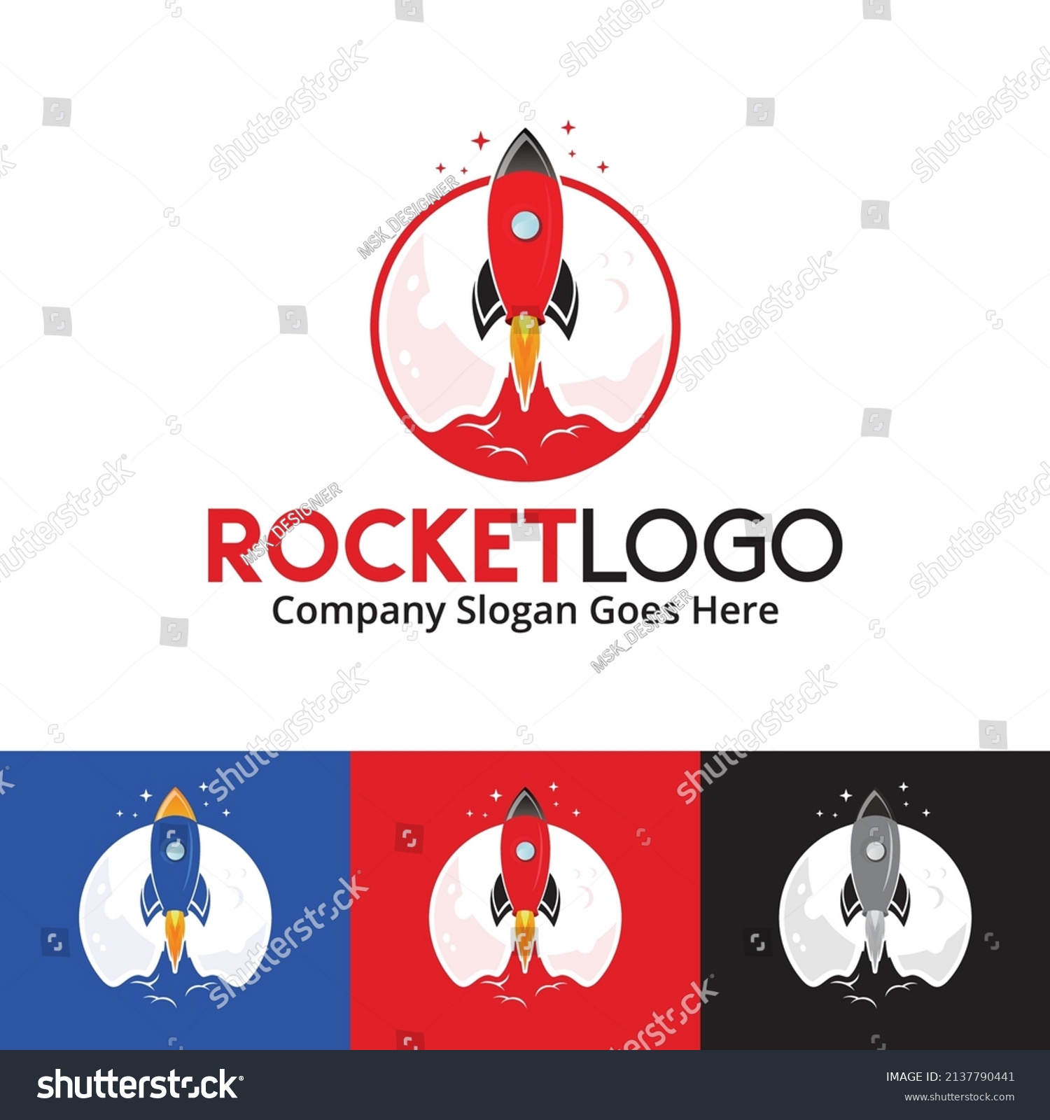 Rocket Launch Logo Design Template Creative Stock Vector (Royalty Free ...