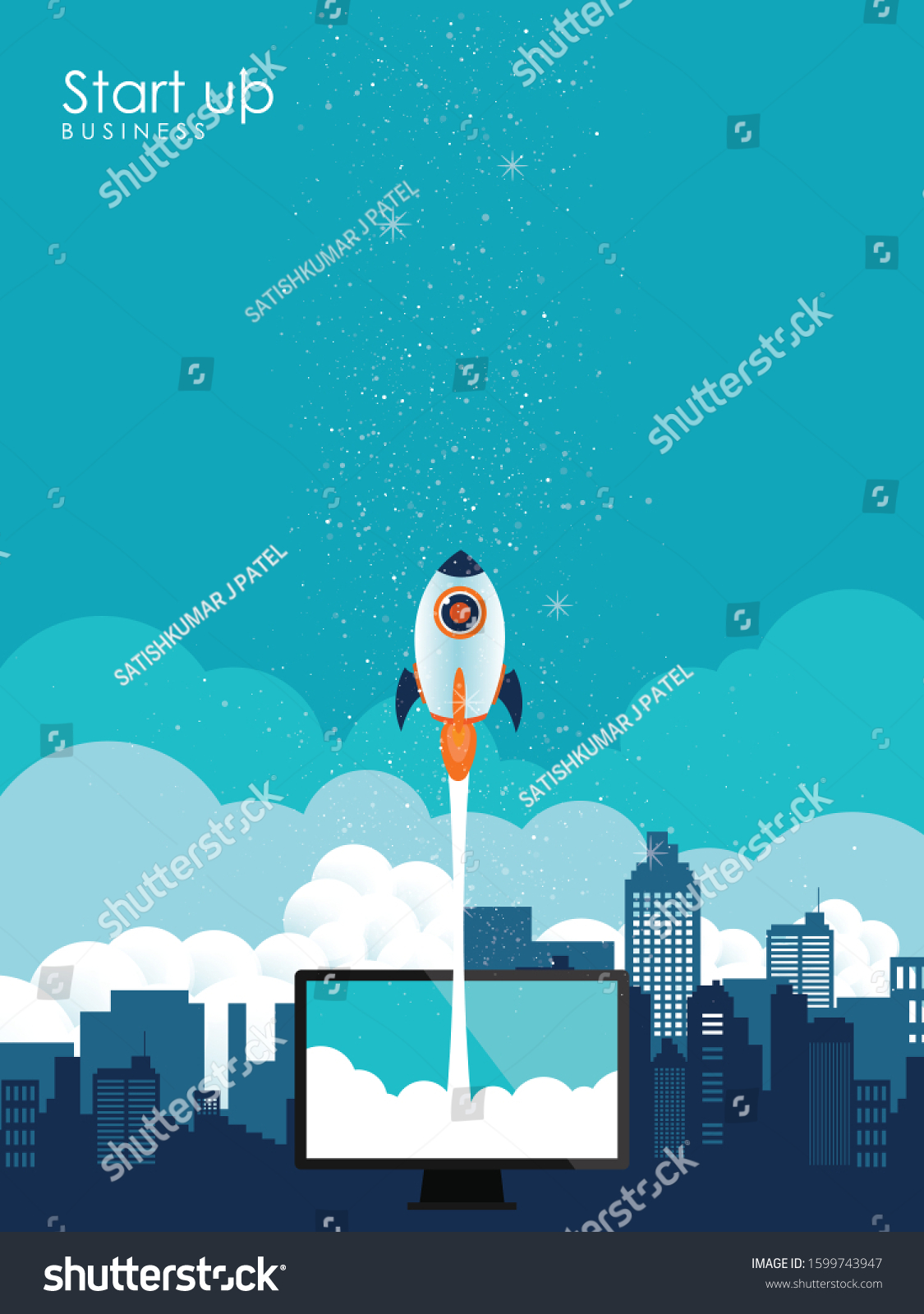 Rocket Launch Project Start Development Process Stock Vector (Royalty ...