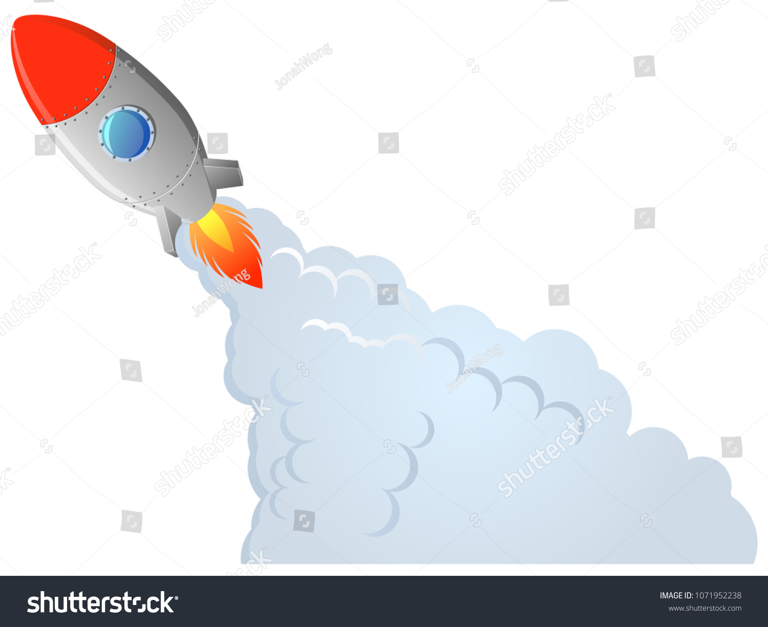 Rocket Launching Smoke Vector Stock Vector (Royalty Free) 1071952238