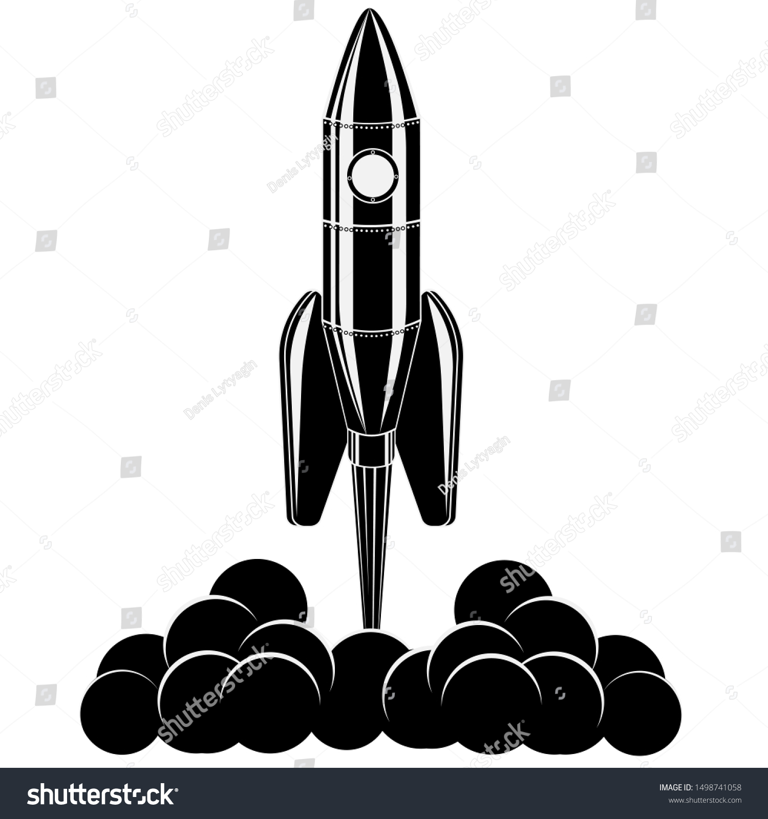 Rocket Missile Launch Vector Illustration Stock Vector (Royalty Free ...