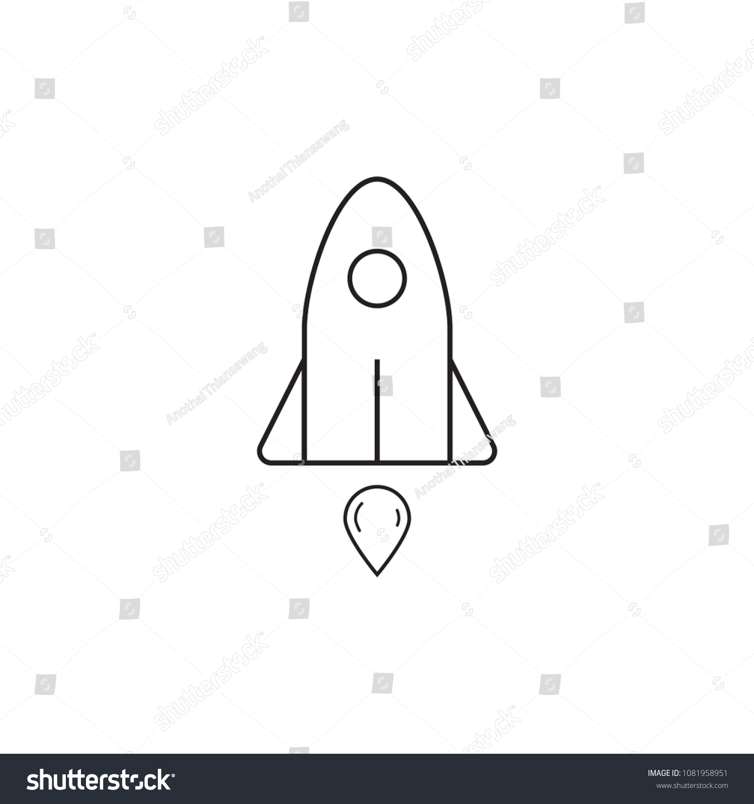 Rocket Outline Icon Stock Vector (Royalty Free) 1081958951 | Shutterstock