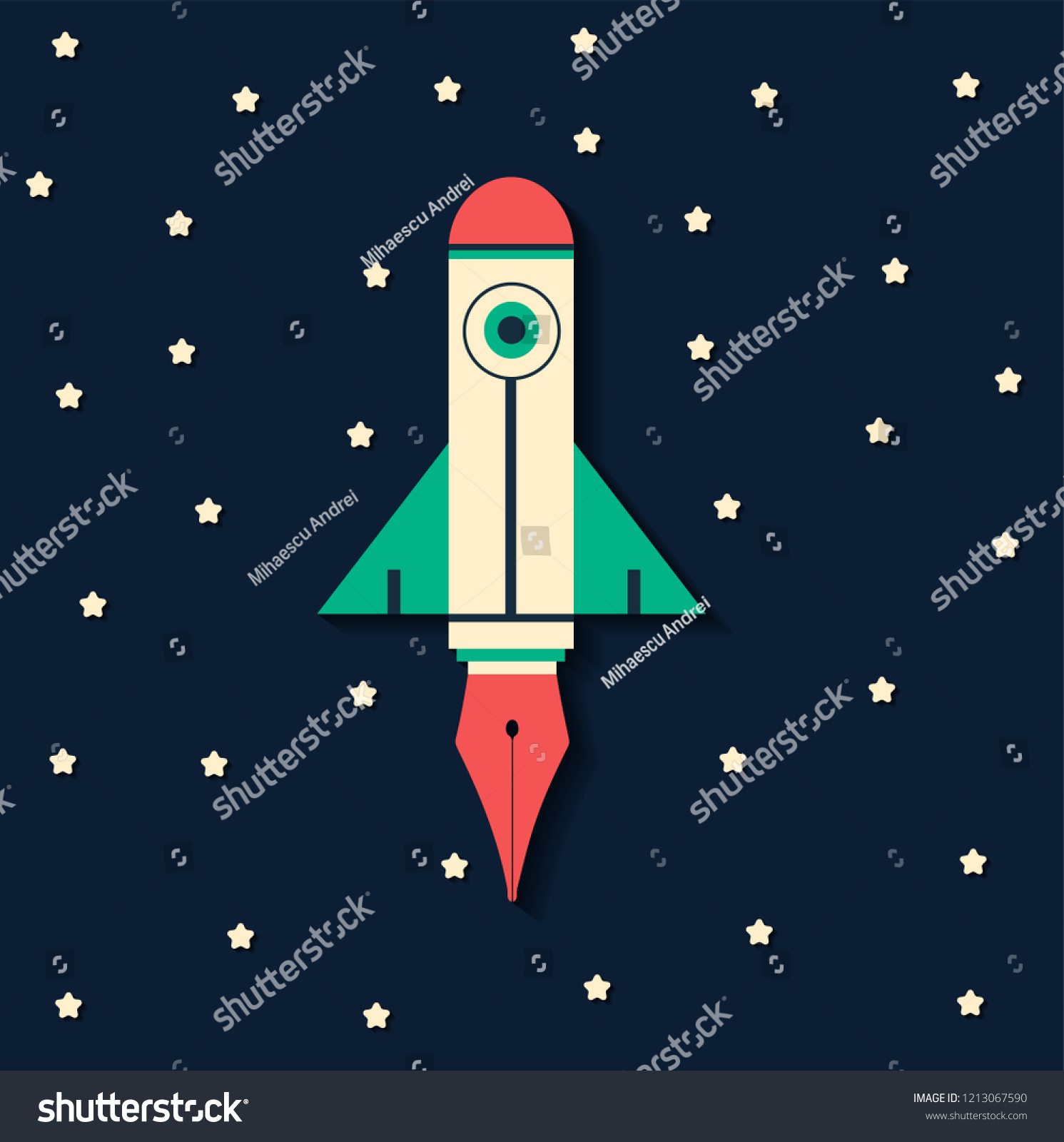 Rocket Pen Ilustration Stock Vector (Royalty Free) 1213067590 ...