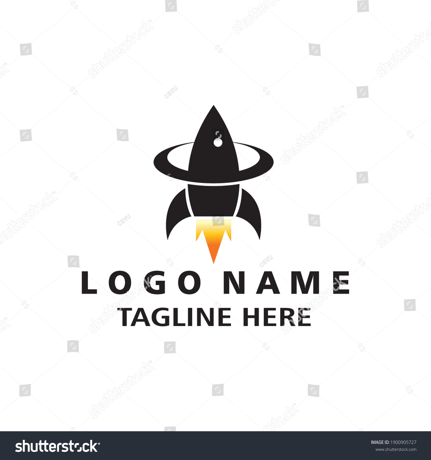 Rocket Planet Logo Vector Icon Illustration Stock Vector (Royalty Free ...
