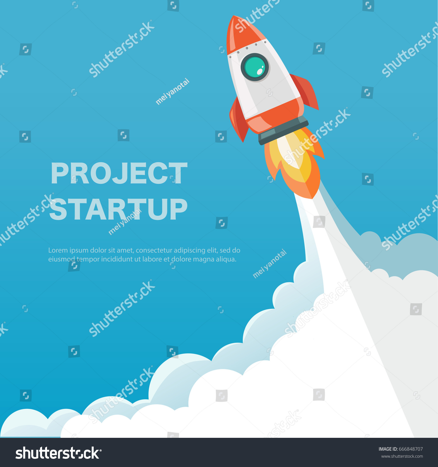 Rocket Ship Flat Style Space Rocket Stock Vector (Royalty Free ...