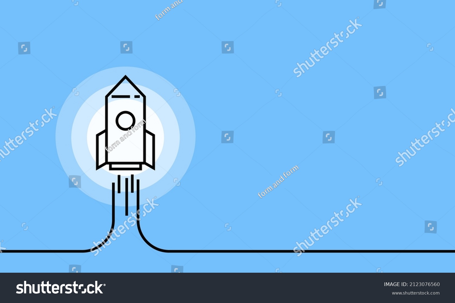 Rocket Ship Circle Flat Vector Illustration Stock Vector (Royalty Free ...
