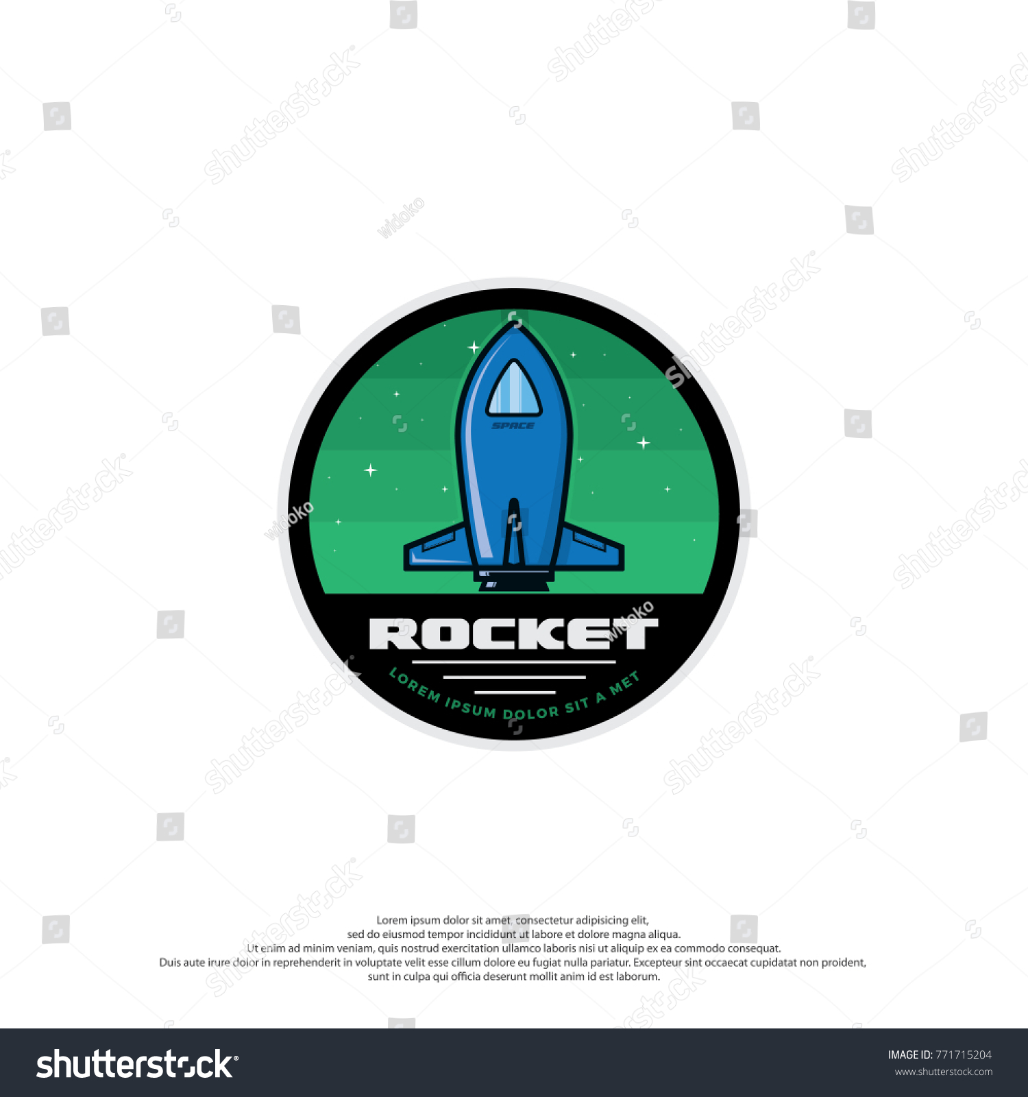 Rocket Space Mission Badges Illustration Rocket Stock Vector (Royalty ...