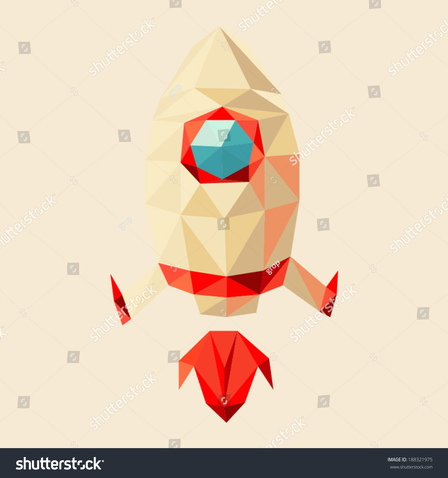 Rocket Start By Triangles Polygon Vector Stock Vector (Royalty Free ...