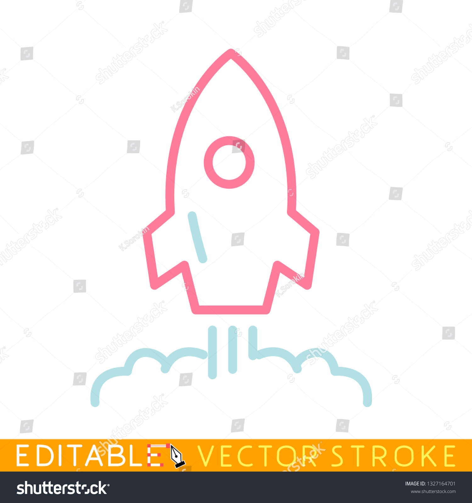 Rocket Start Icon White Background Easy Stock Vector (Royalty Free ...