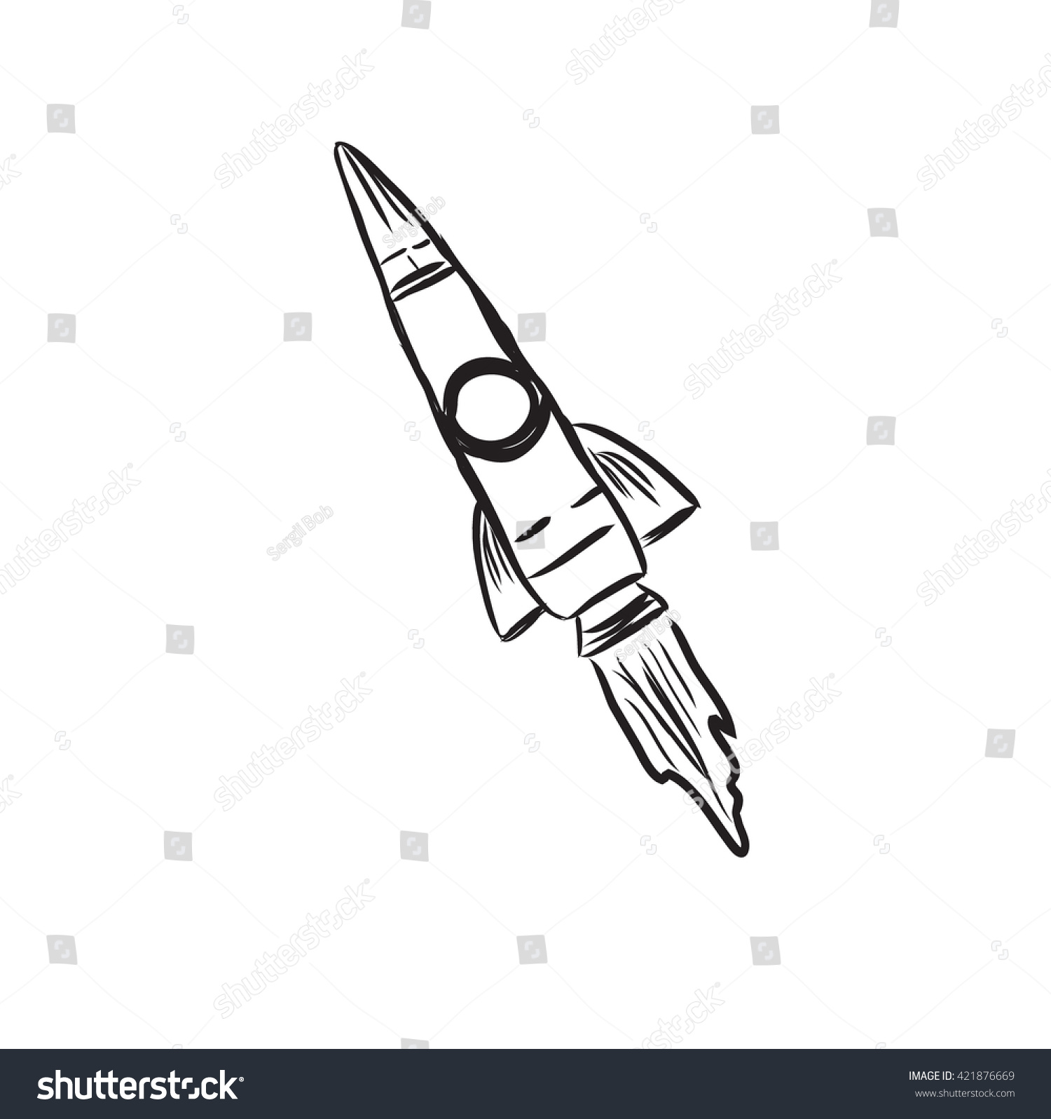 Rocket Startup Sketch Vector Illustration Stock Vector (Royalty Free ...