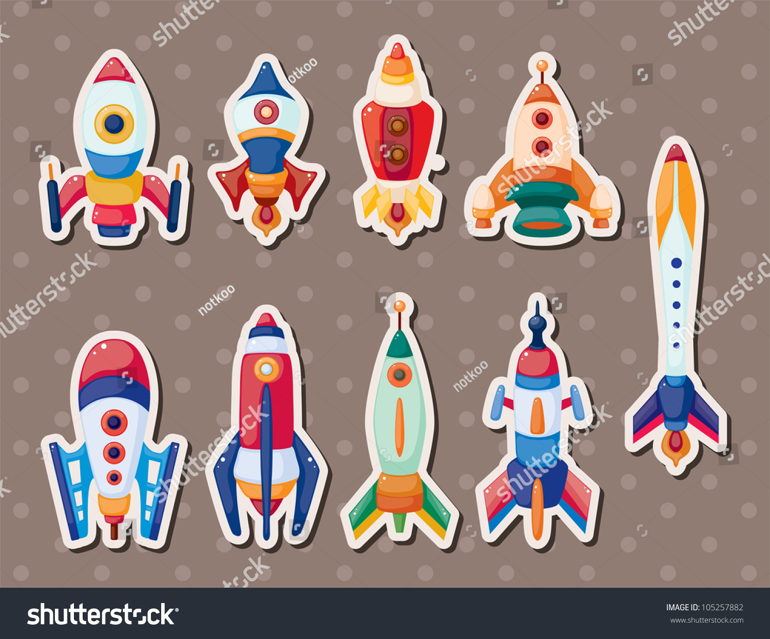 Rocket Stickers Stock Vector (Royalty Free) 105257882 - Shutterstock
