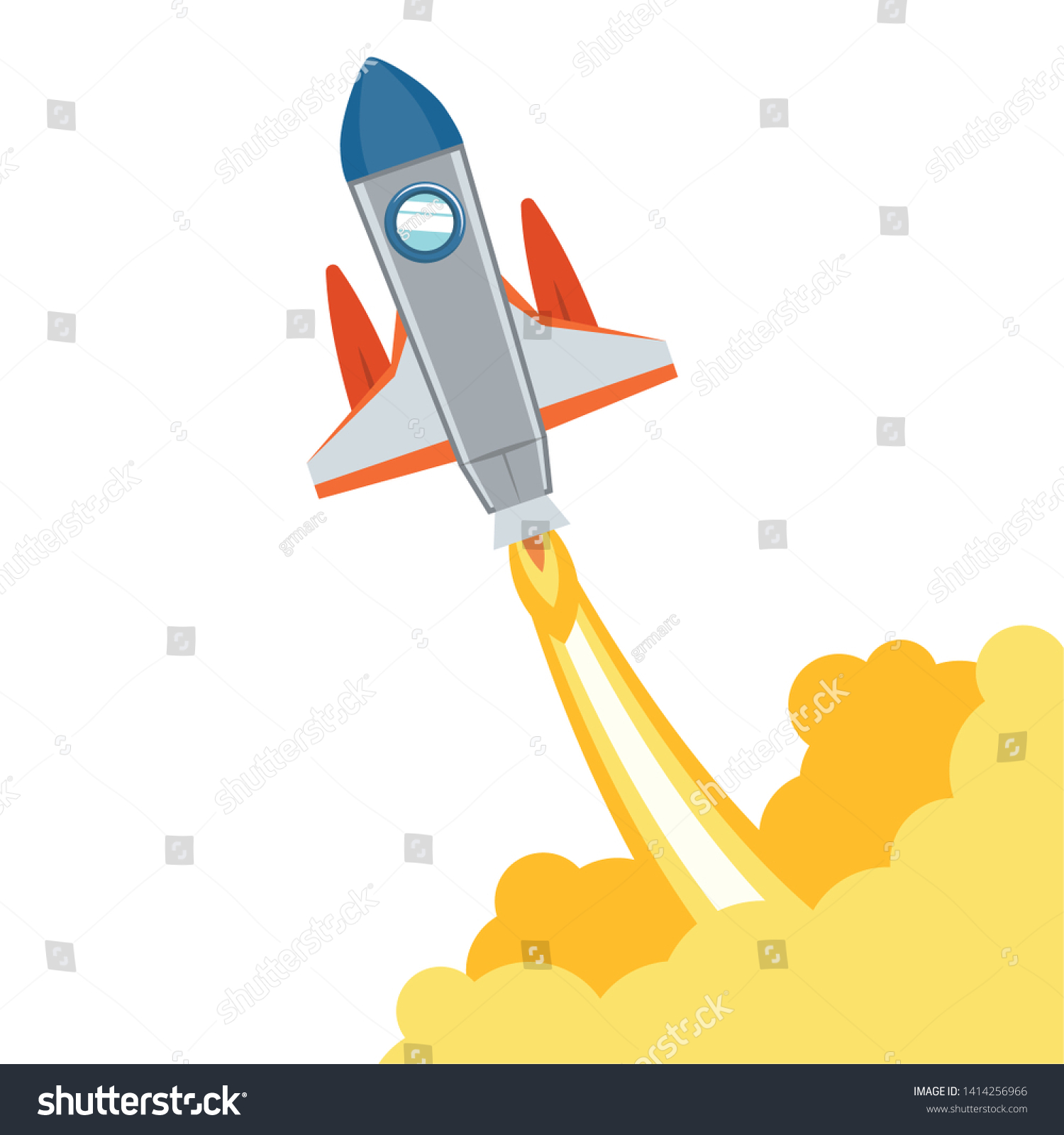 Rocket Taking Off White Background Stock Vector (Royalty Free ...