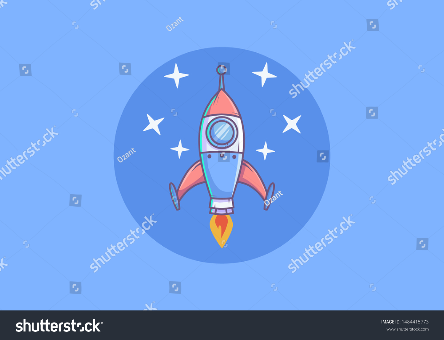 Rocket Vector Illustration Cartoon Style Stock Vector (Royalty Free ...