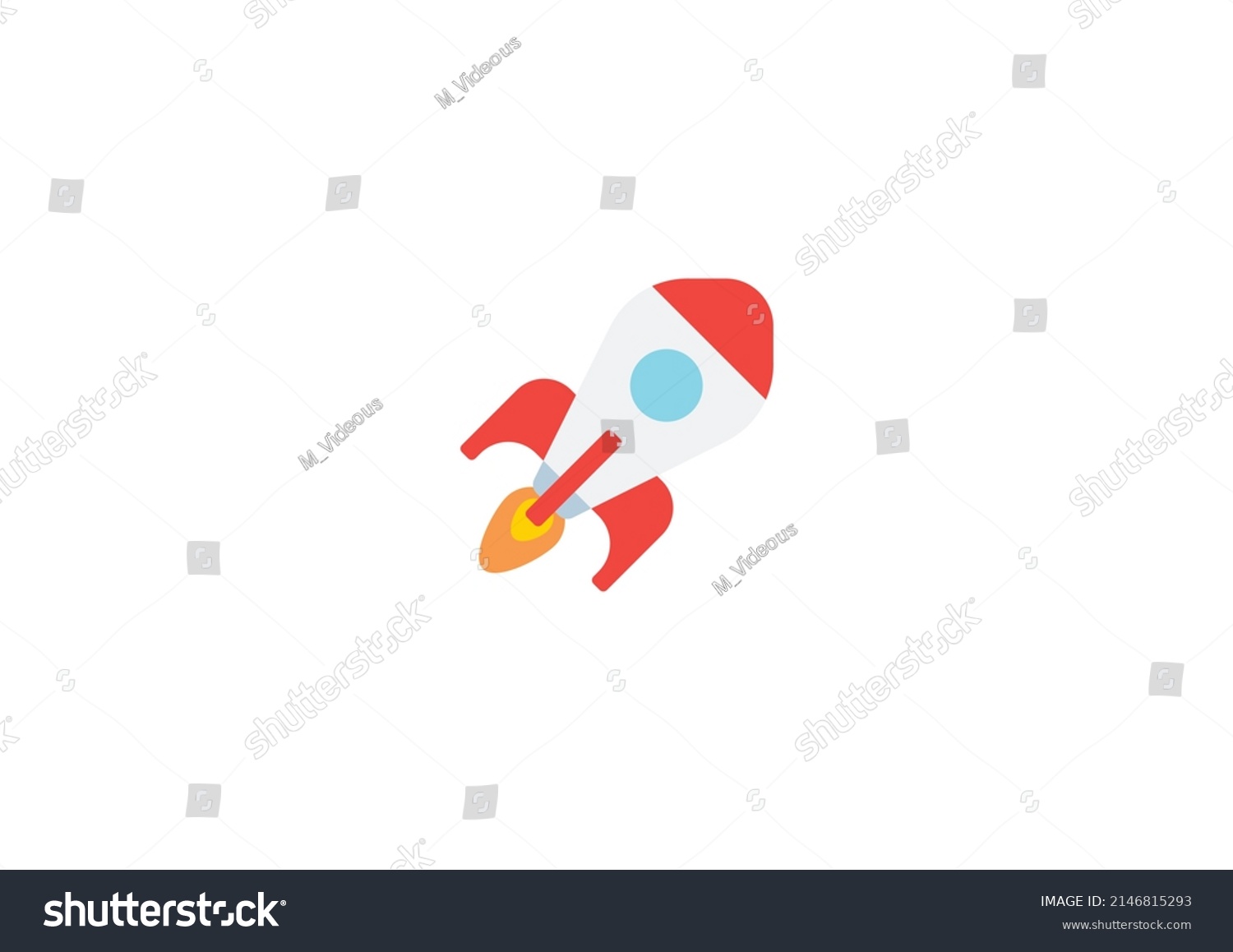 Rocket Vector Isolated Emoticon Rocket Icon Stock Vector (Royalty Free ...