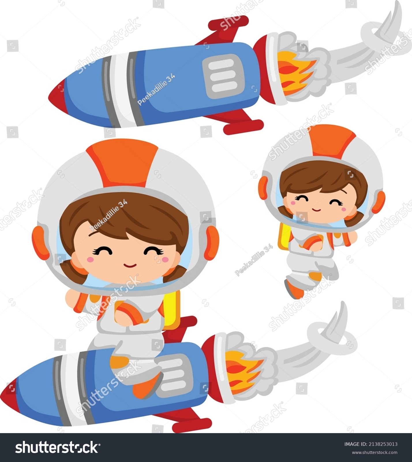 Rocket Vector Cute Kids Clipart Vector Stock Vector (Royalty Free ...