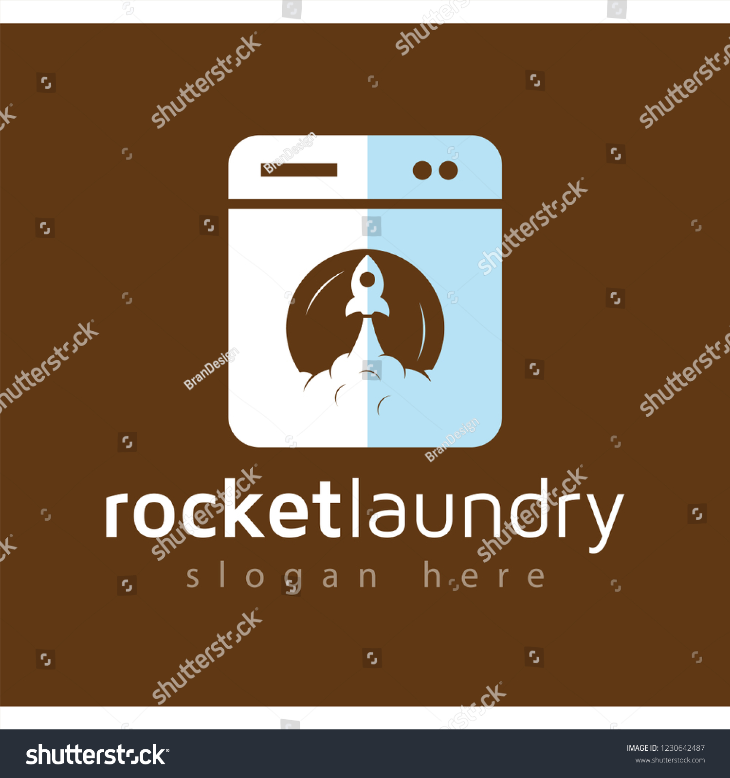Rocket Washer Laundry Logo Vector Element Stock Vector (Royalty Free ...