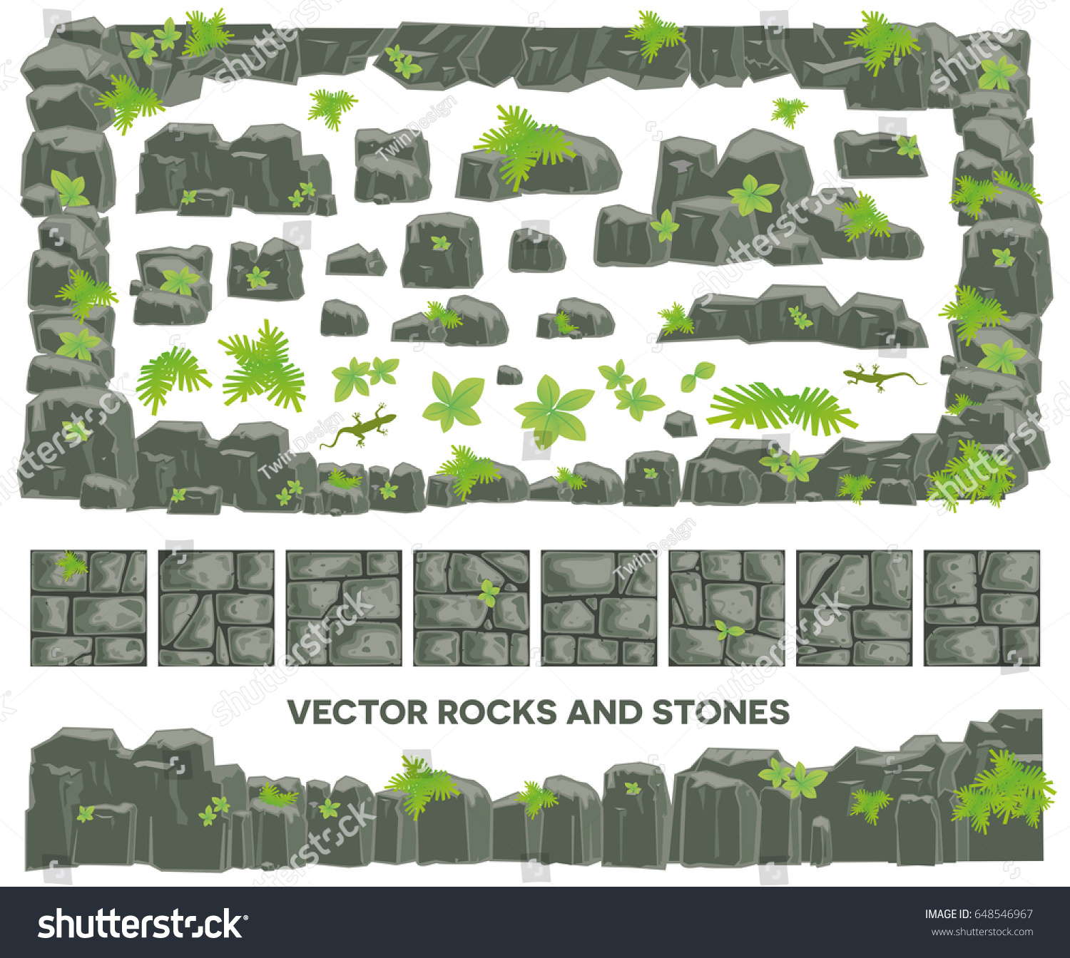 Rocks Stones Vector Set Stock Vector (Royalty Free) 648546967 ...