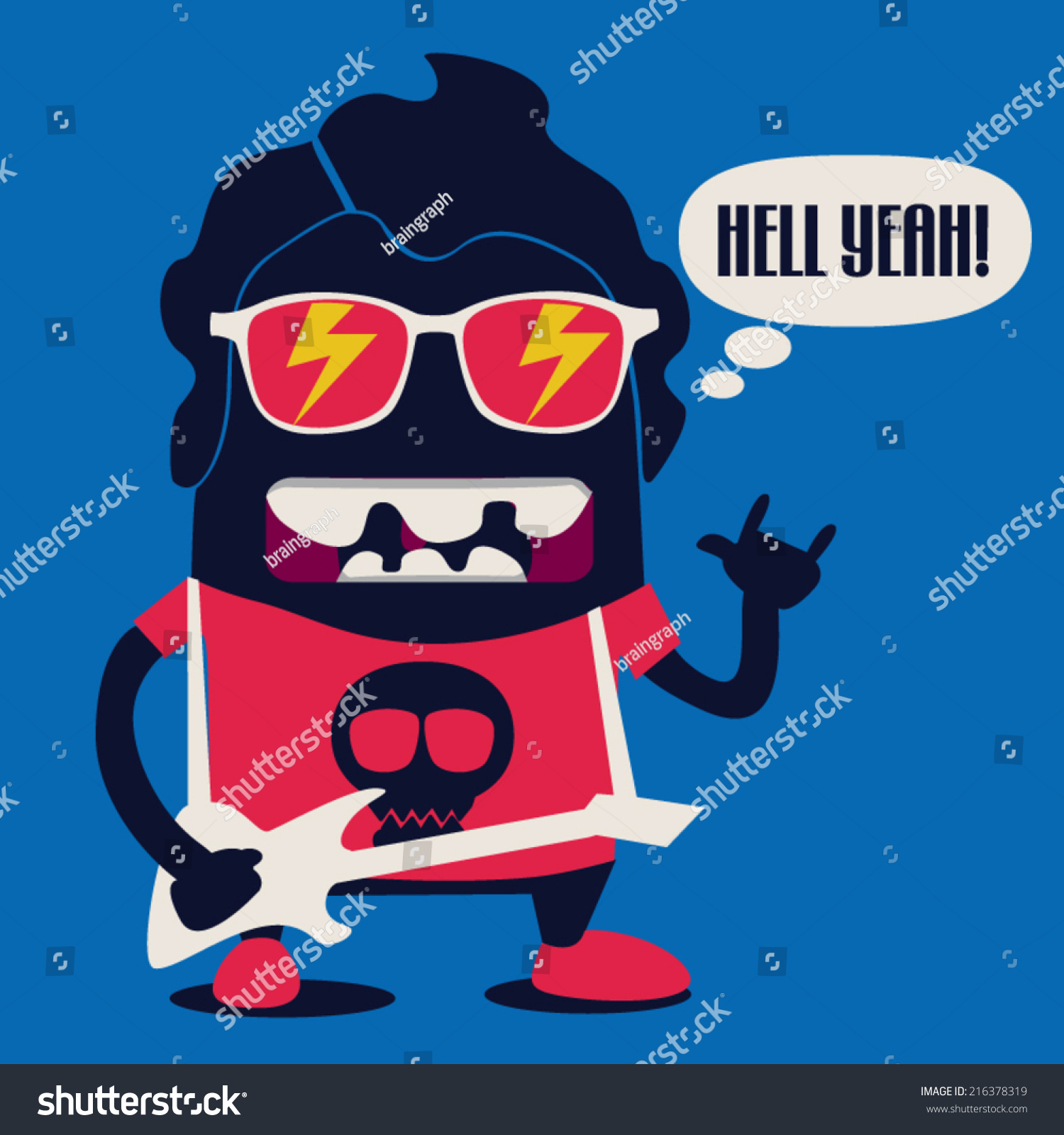 Rockstar Monster Stock Vector (Royalty Free) 216378319
