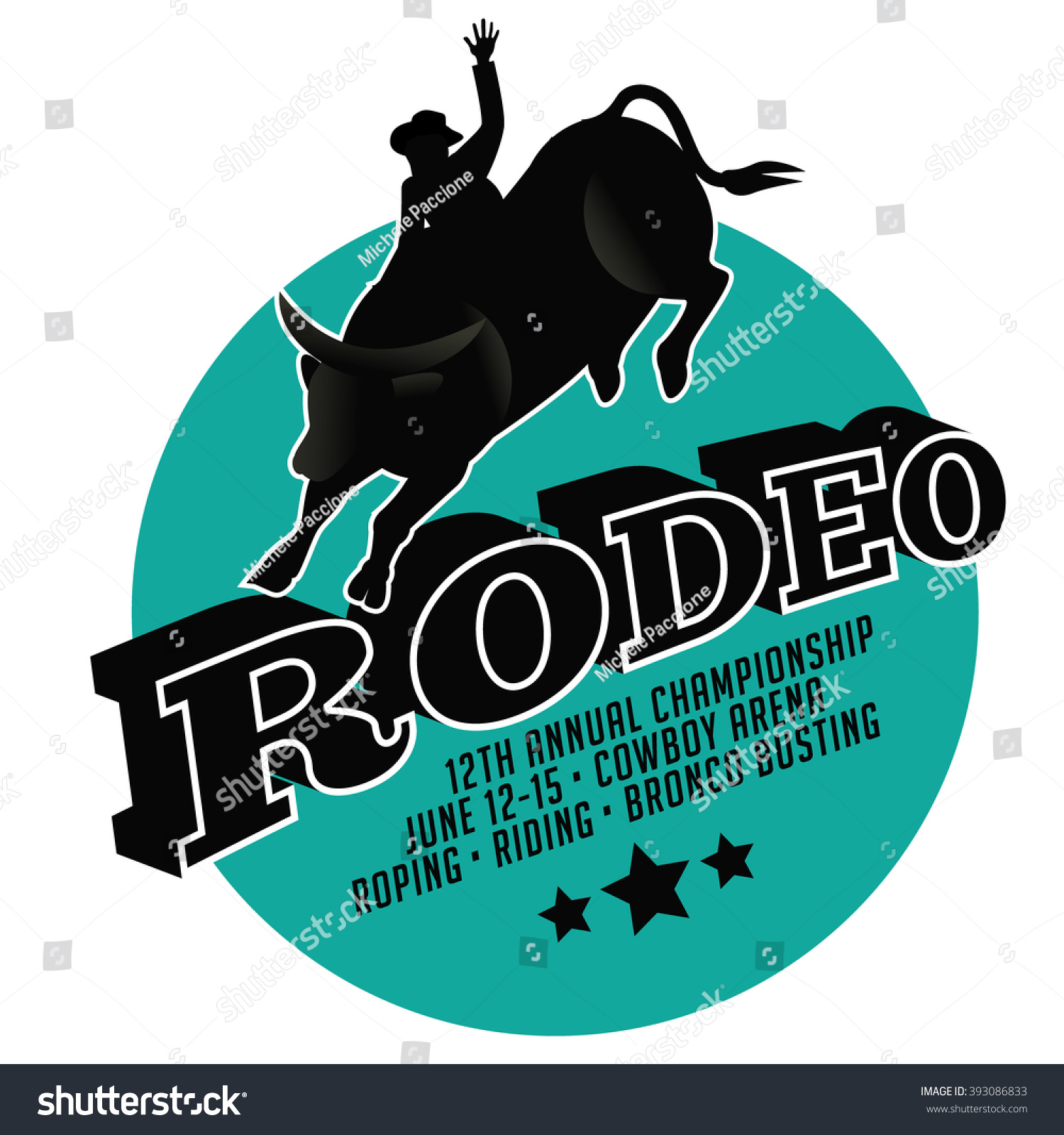 Rodeo Poster Design Copy Space Eps Stock Vector (Royalty Free) 393086833