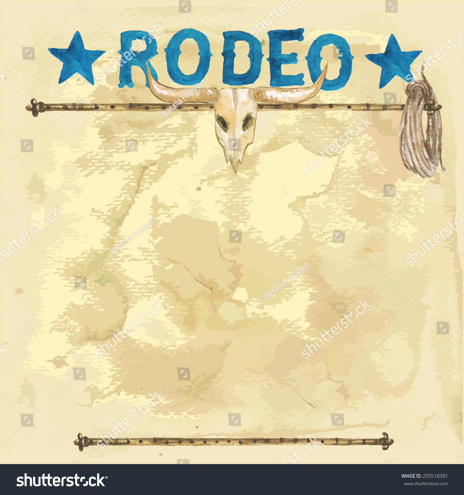 Rodeo Vectorized Watercolor Background: vector de stock (libre de ...