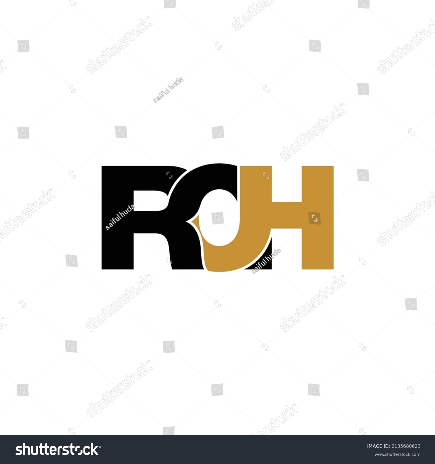 Roh Letter Monogram Logo Design Vector Stock Vector (Royalty Free ...