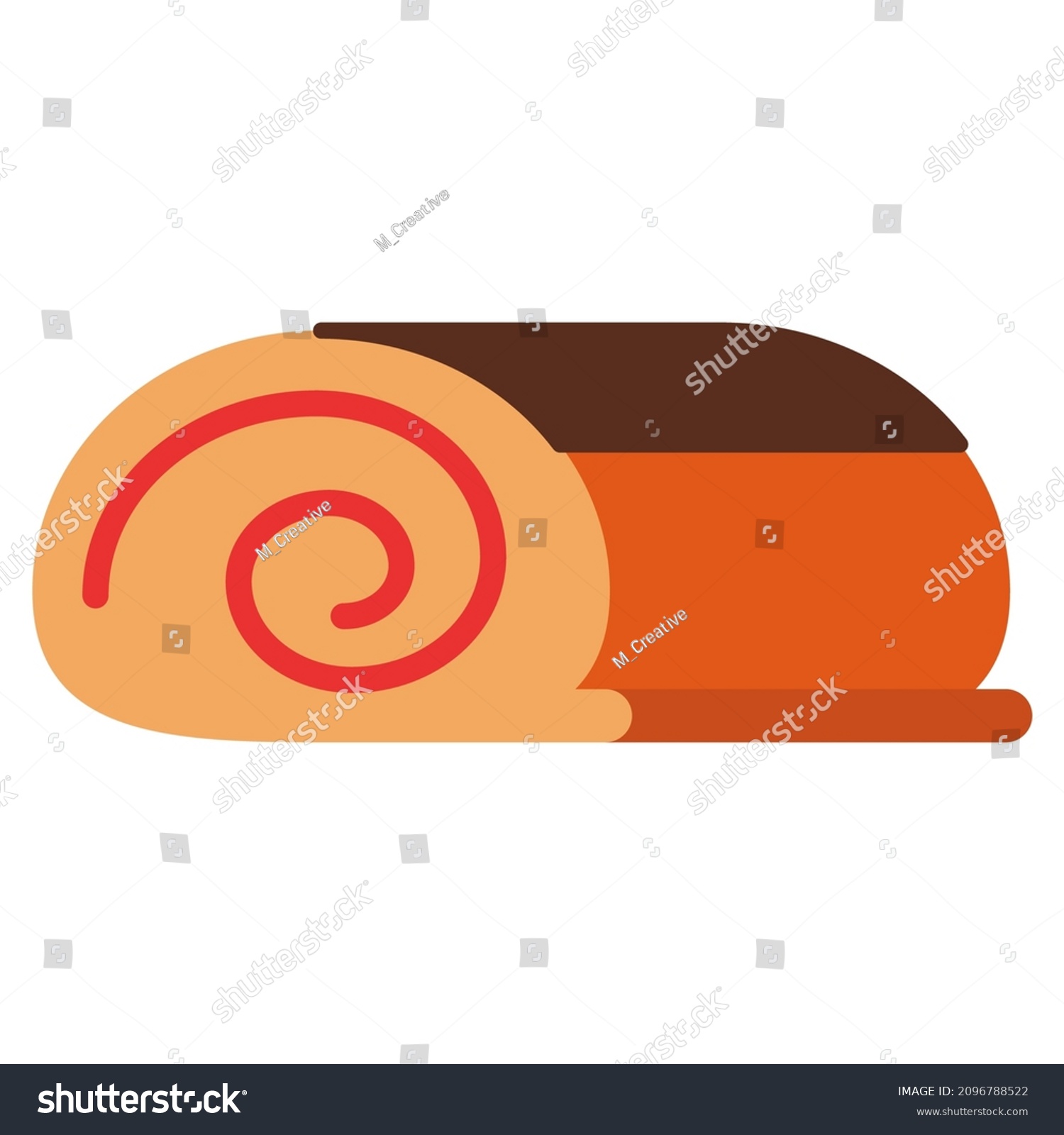 Roll Cake Flat Clipart Vector Illustration Stock Vector (Royalty Free ...