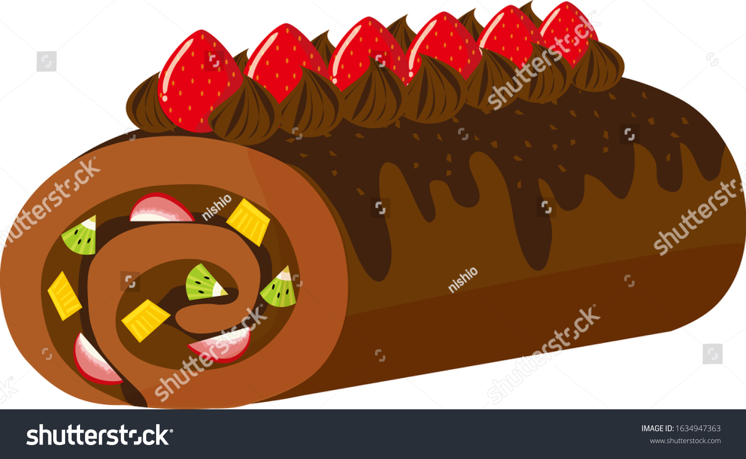Roll Cake Vector Illustration Cake Sweets Stock Vector (Royalty Free ...