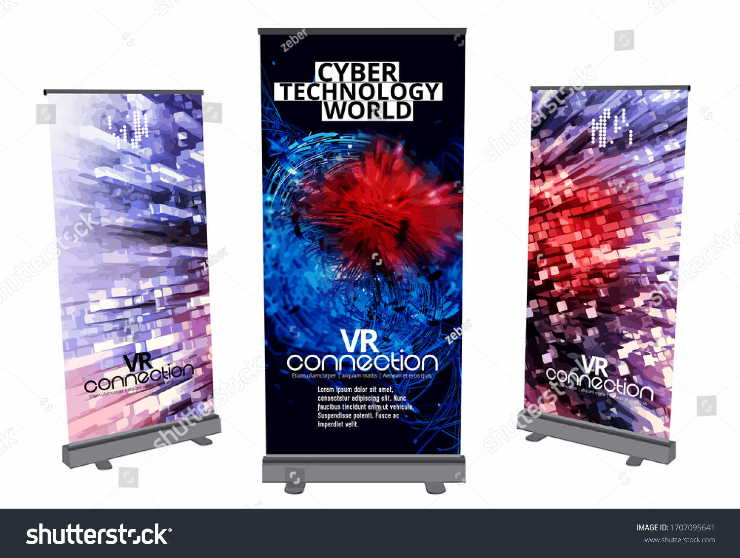 Rollup Banner Design Abstract Technology Concept Stock Vector (Royalty ...