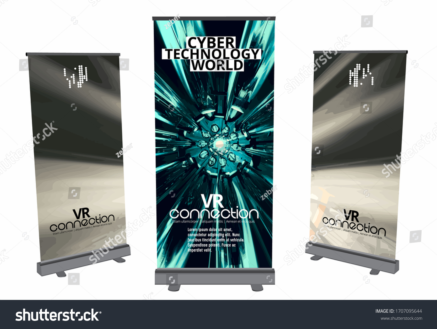 Rollup Banner Design Abstract Technology Concept Stock Vector (Royalty ...