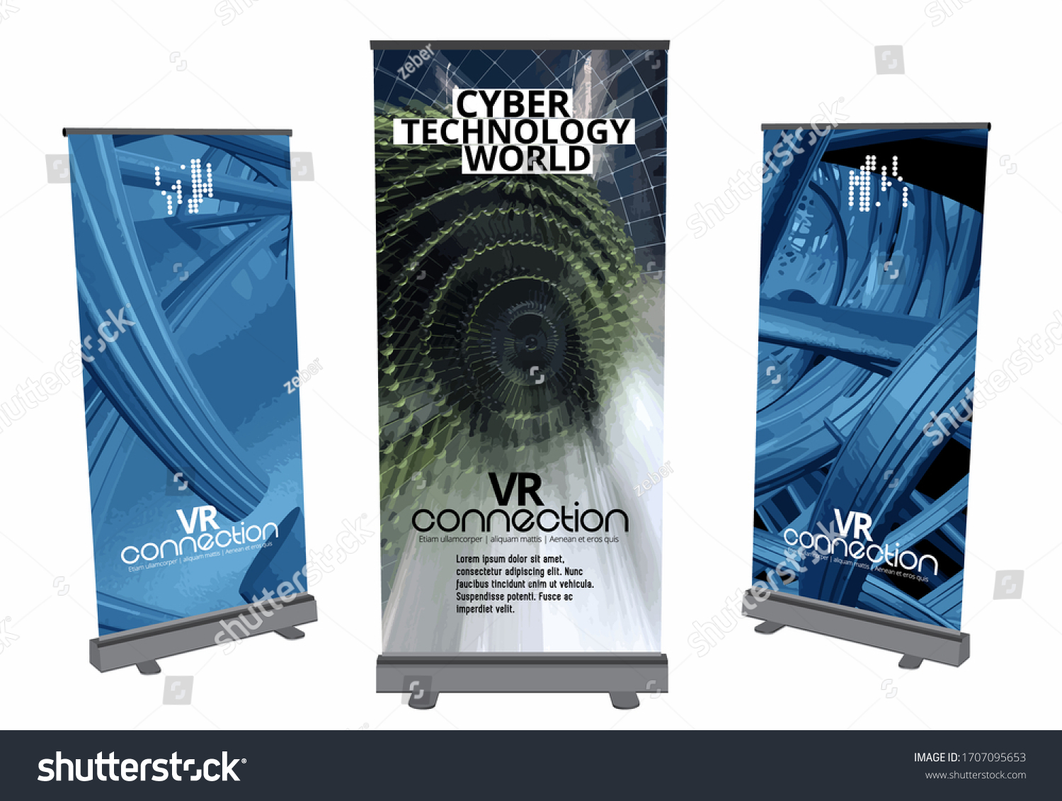 Rollup Banner Design Abstract Technology Concept Stock Vector (Royalty ...