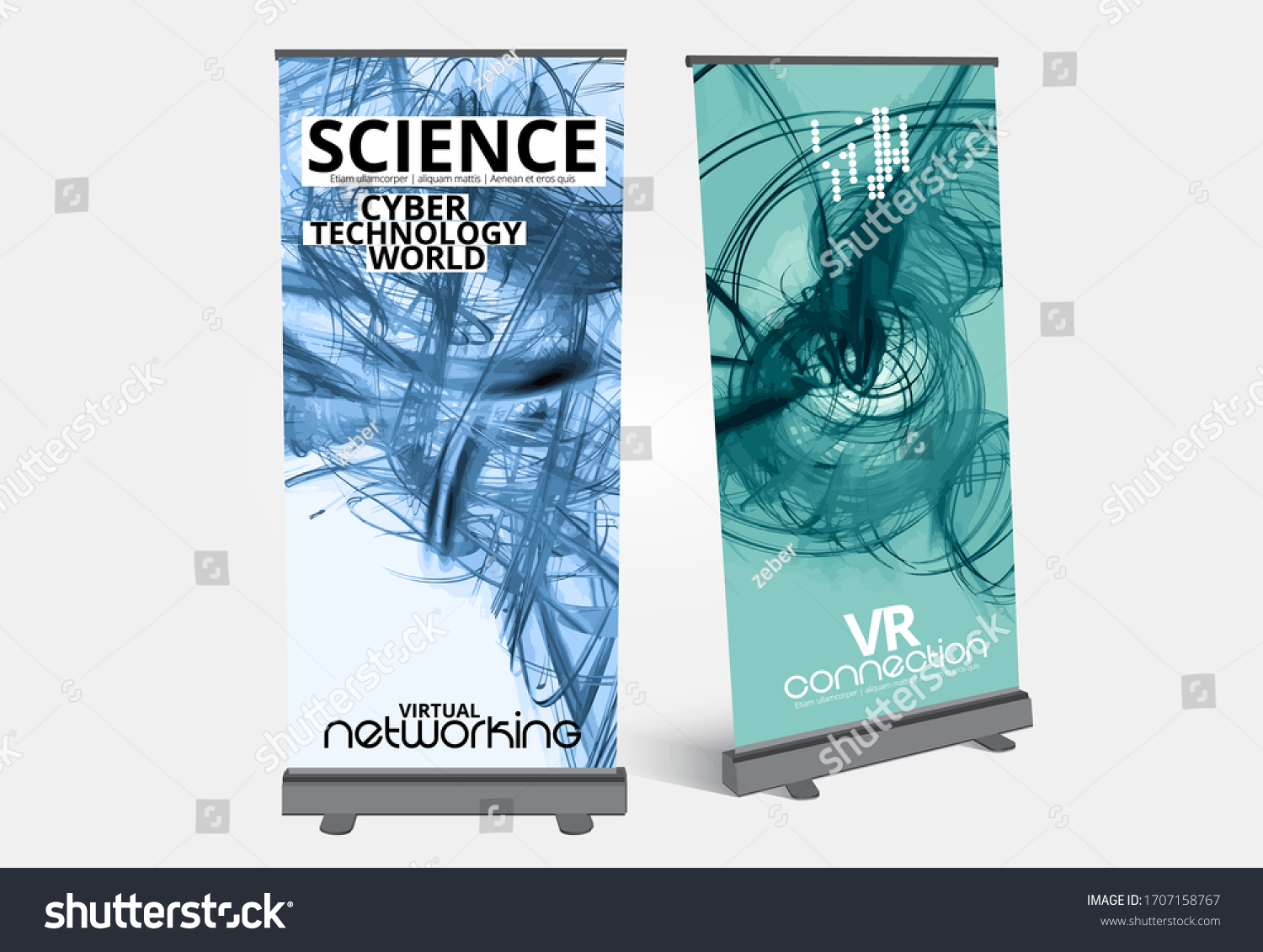 Rollup Banner Design Abstract Technology Concept Stock Vector (Royalty ...