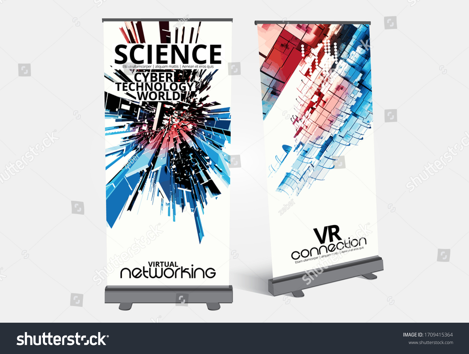 Rollup Banner Design Abstract Technology Concept Stock Vector (Royalty ...