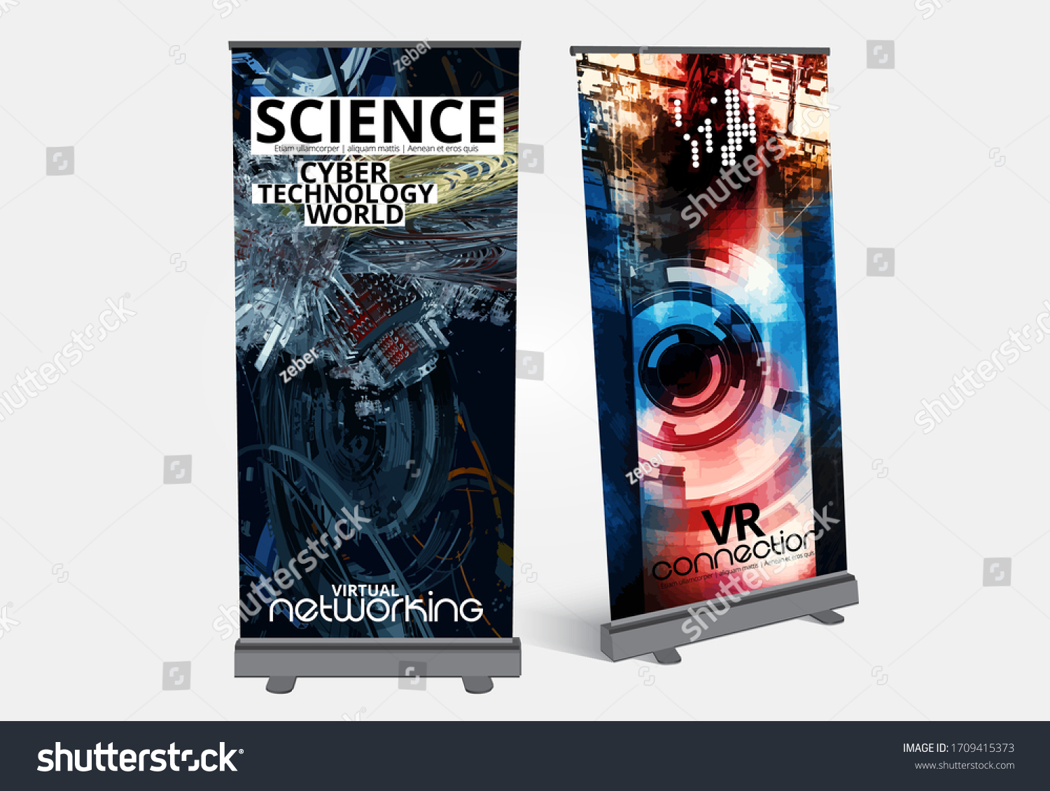 Rollup Banner Design Abstract Technology Concept Stock Vector (Royalty ...