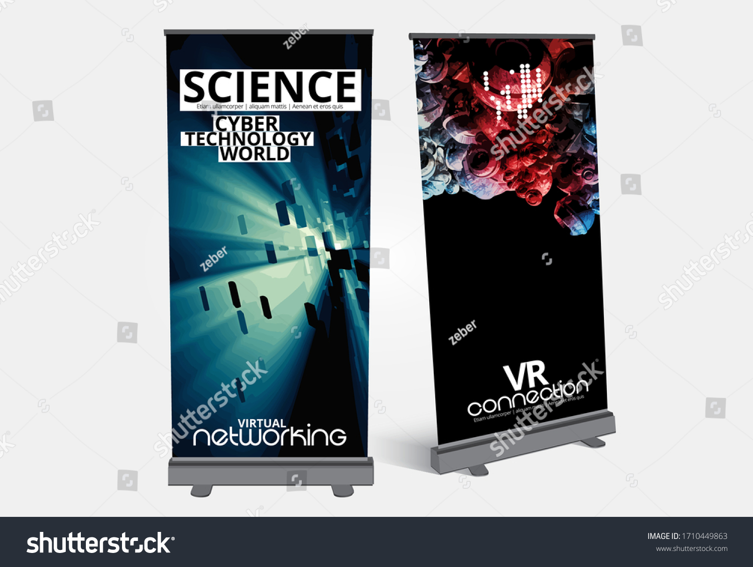 Rollup Banner Design Abstract Technology Concept Stock Vector (Royalty ...