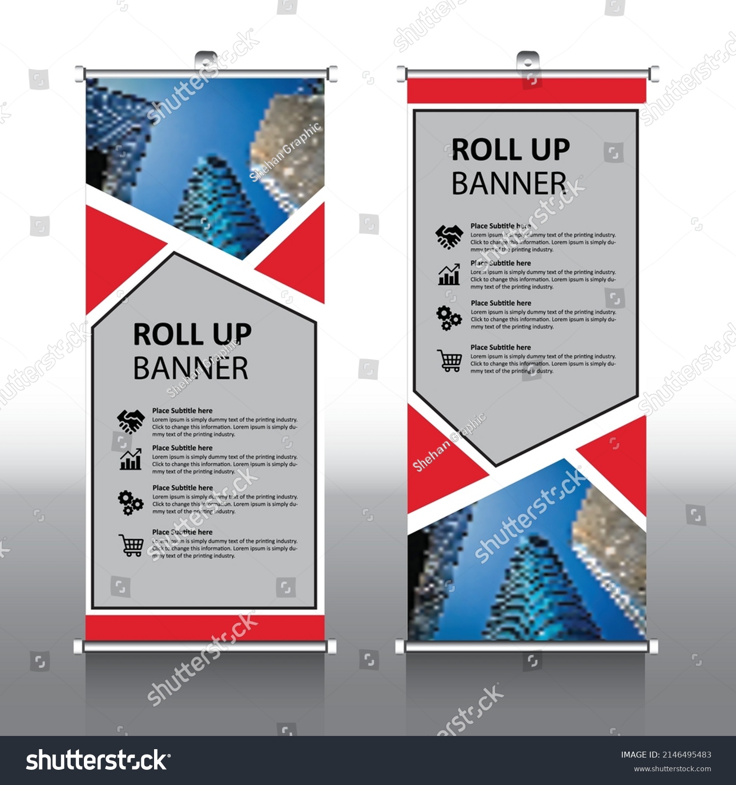 Roll Banner Design Vertical Template Vector Stock Vector (Royalty Free ...