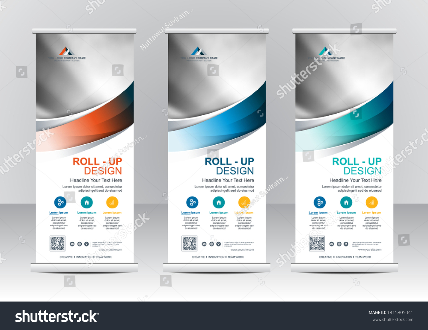 Roll Banner Stand Template Design Stock Vector (Royalty Free ...
