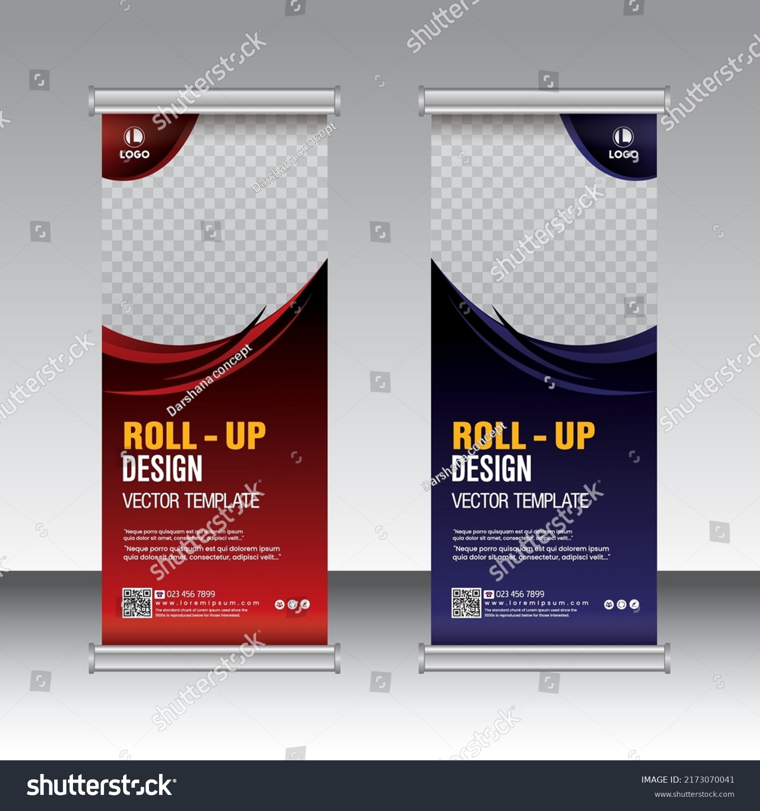 Roll Banner Stand Template Design Stock Vector (Royalty Free ...