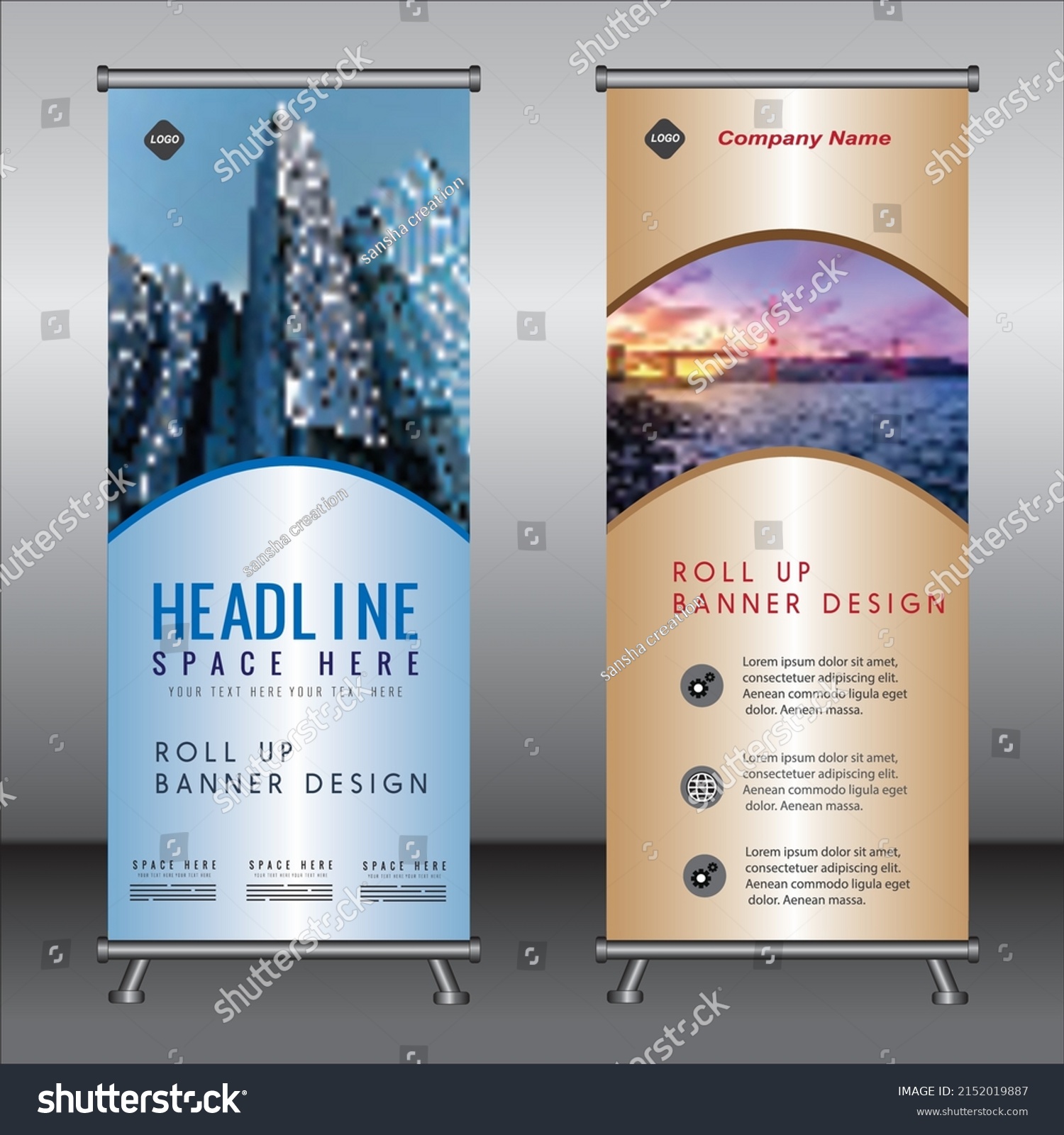 Roll Banner Template Designbanner Layout Advertisement Stock Vector ...