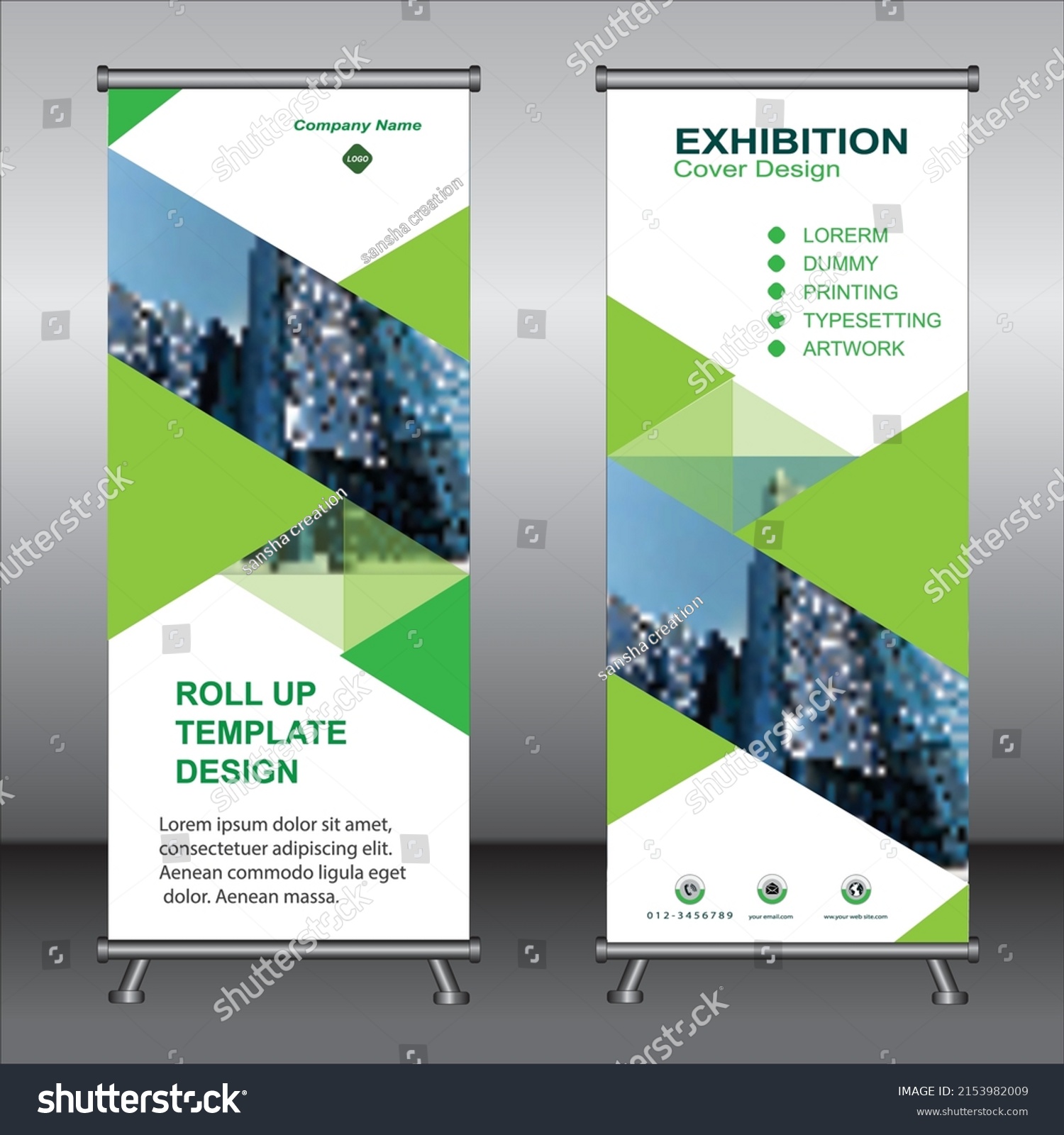 Roll Banner Template Designbanner Layout Advertisement Stock Vector ...