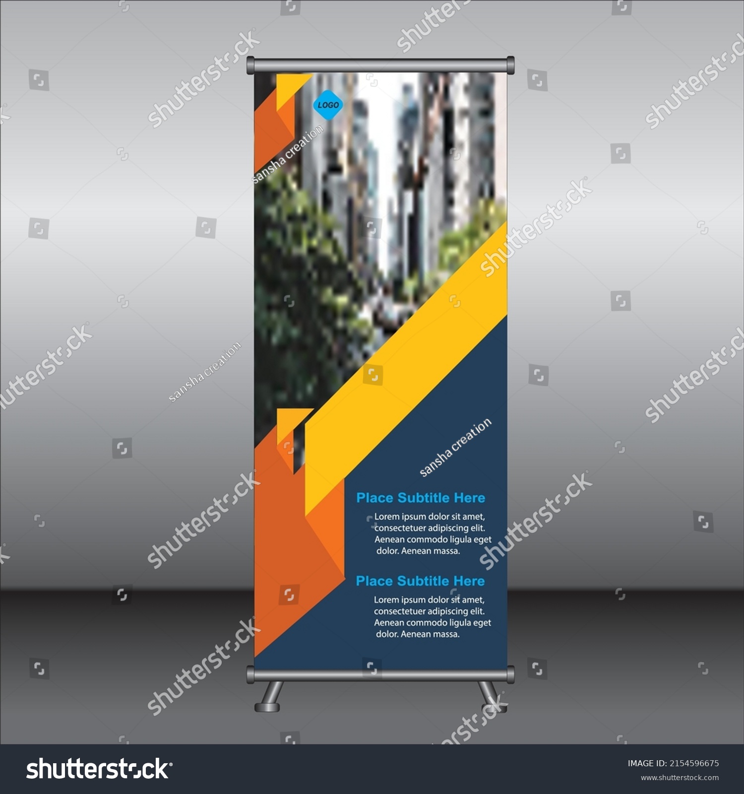 Roll Banner Template Designbanner Layout Advertisement Stock Vector ...