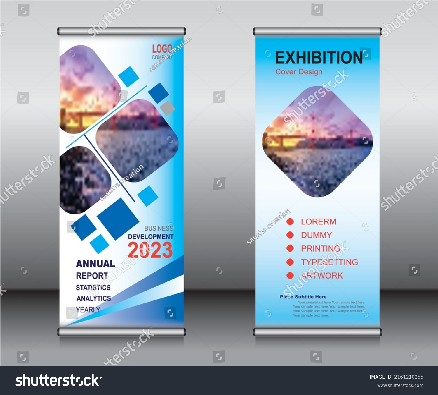 Roll Banner Template Designbanner Layout Advertisement Stock Vector ...