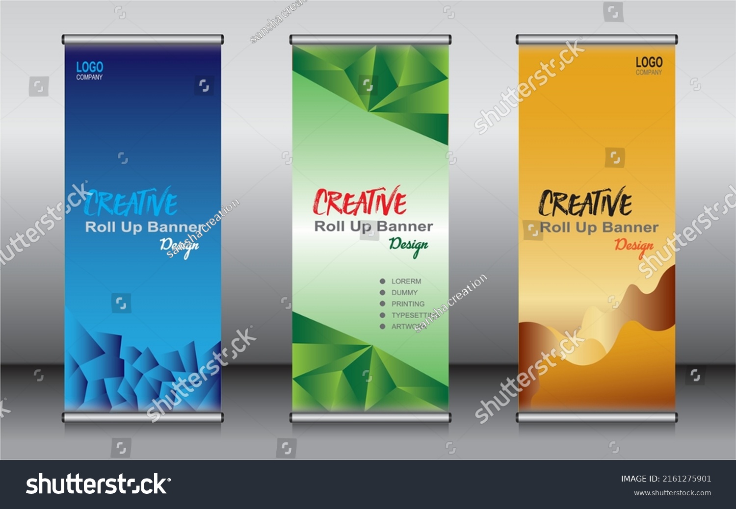 Roll Banner Template Designbanner Layout Advertisement Stock Vector ...