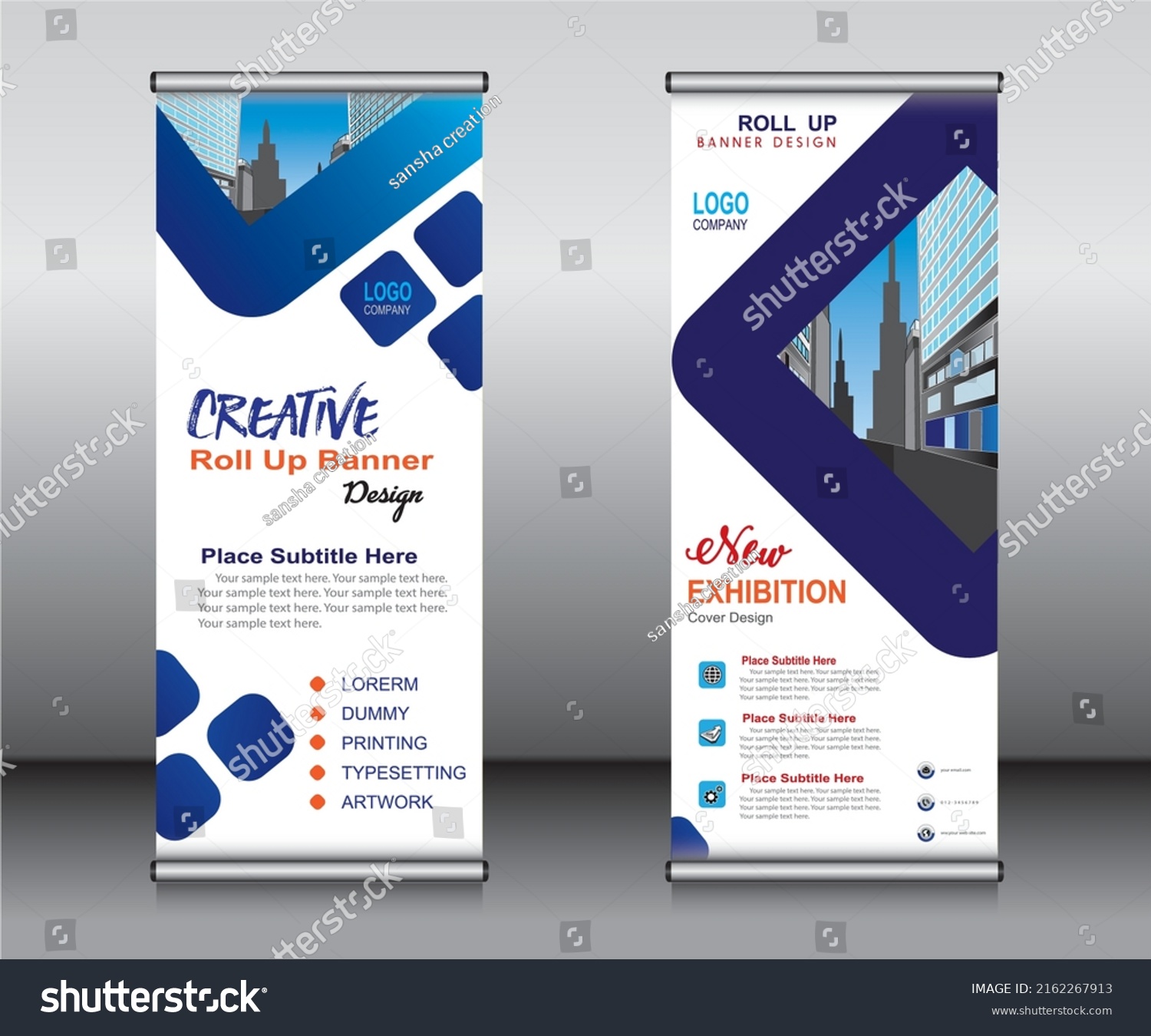 Roll Banner Template Designbanner Layout Advertisement Stock Vector ...