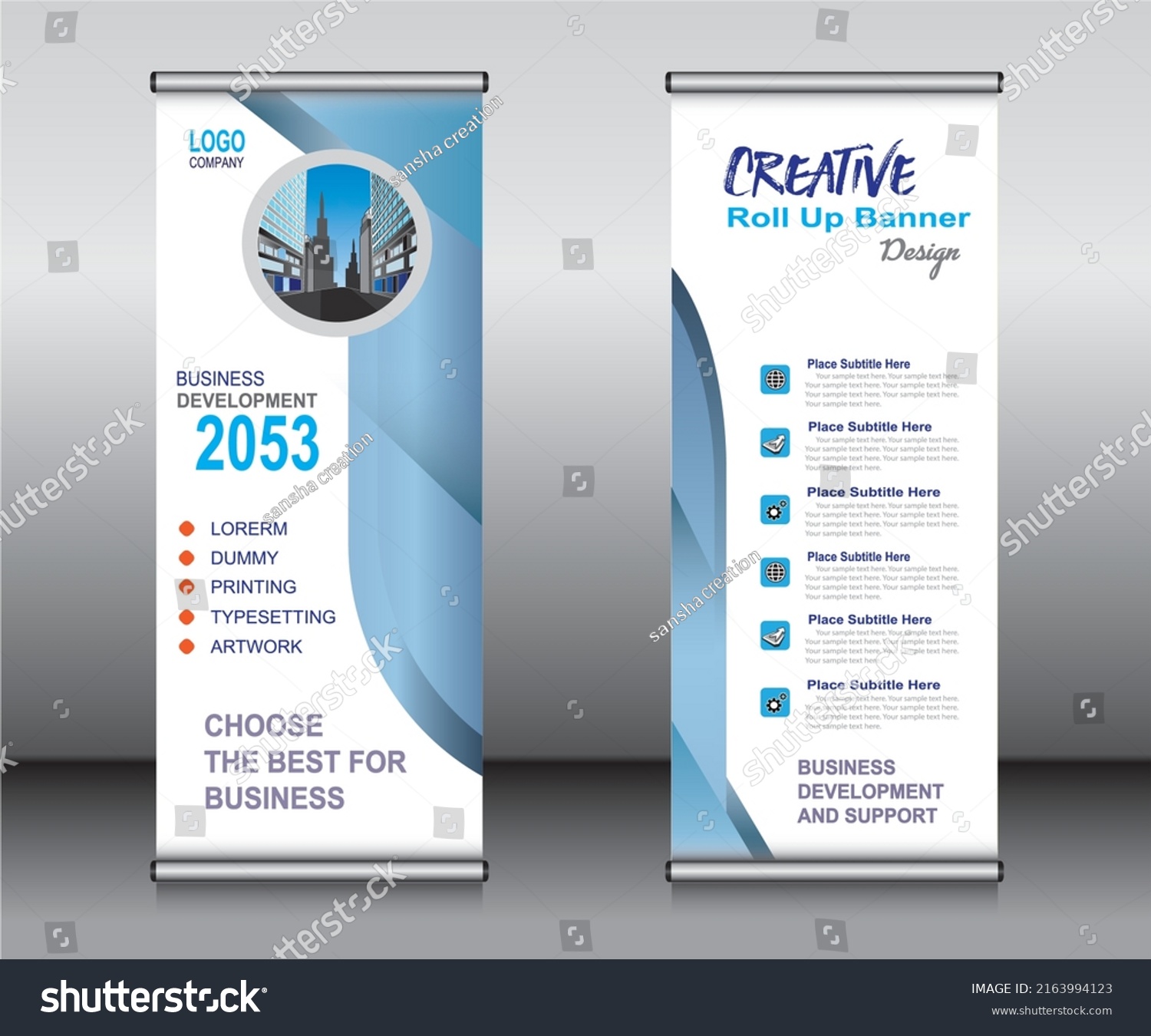 Roll Banner Template Designbanner Layout Advertisement Stock Vector ...