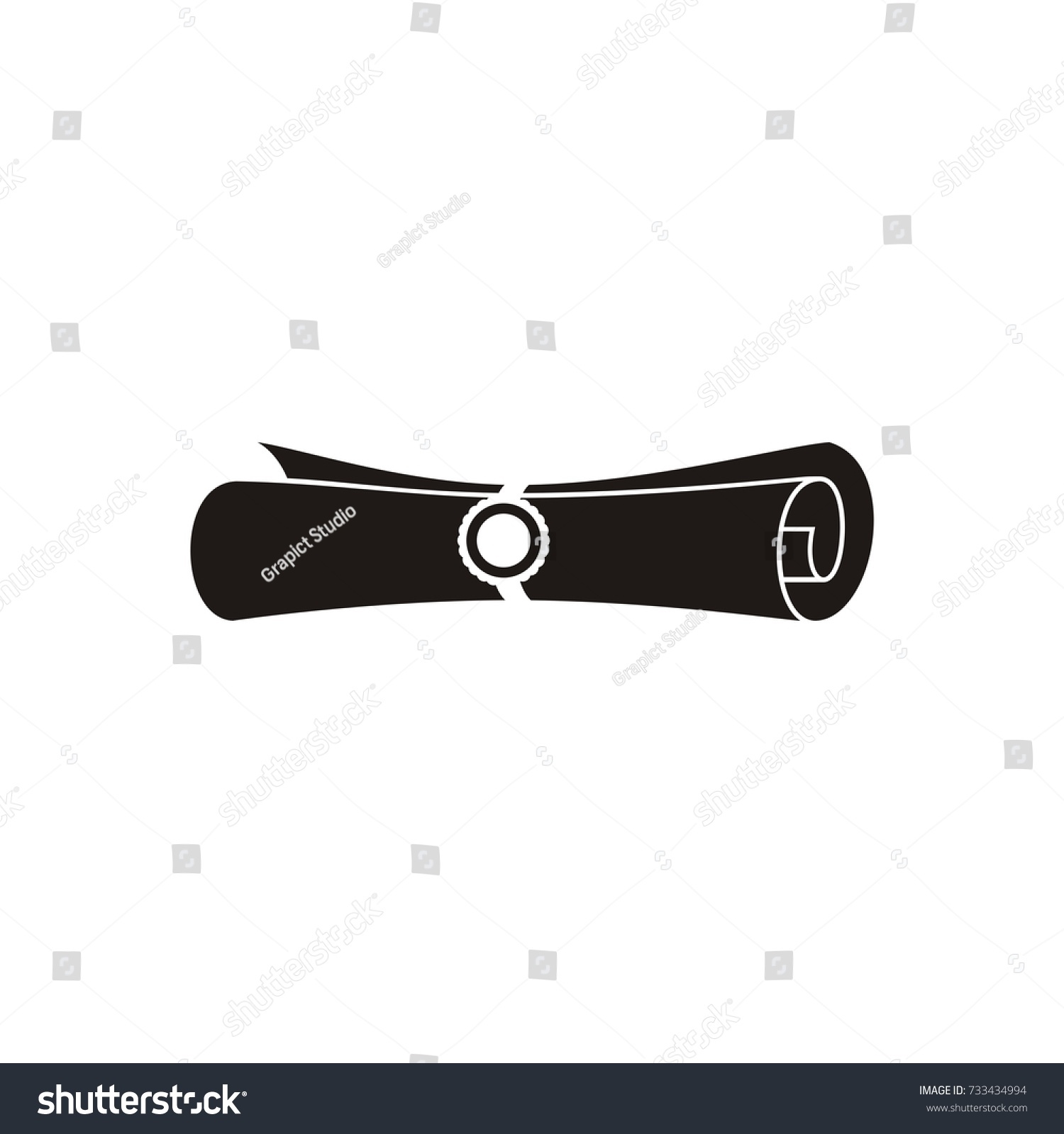 Rolled Certificate Stock Vector (Royalty Free) 733434994 | Shutterstock