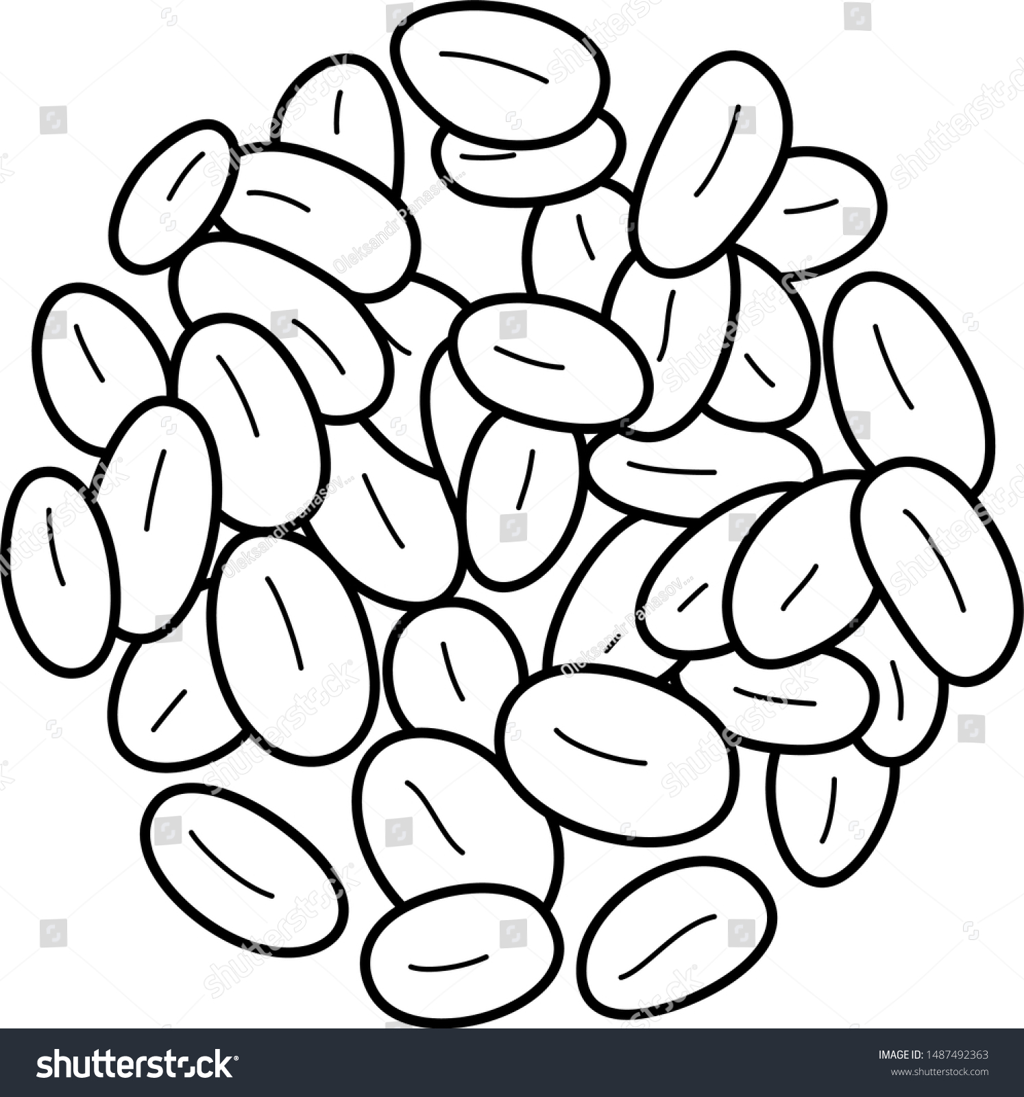 Rolled Oats Vector Outline Icon Stock Vector (Royalty Free) 1487492363 ...