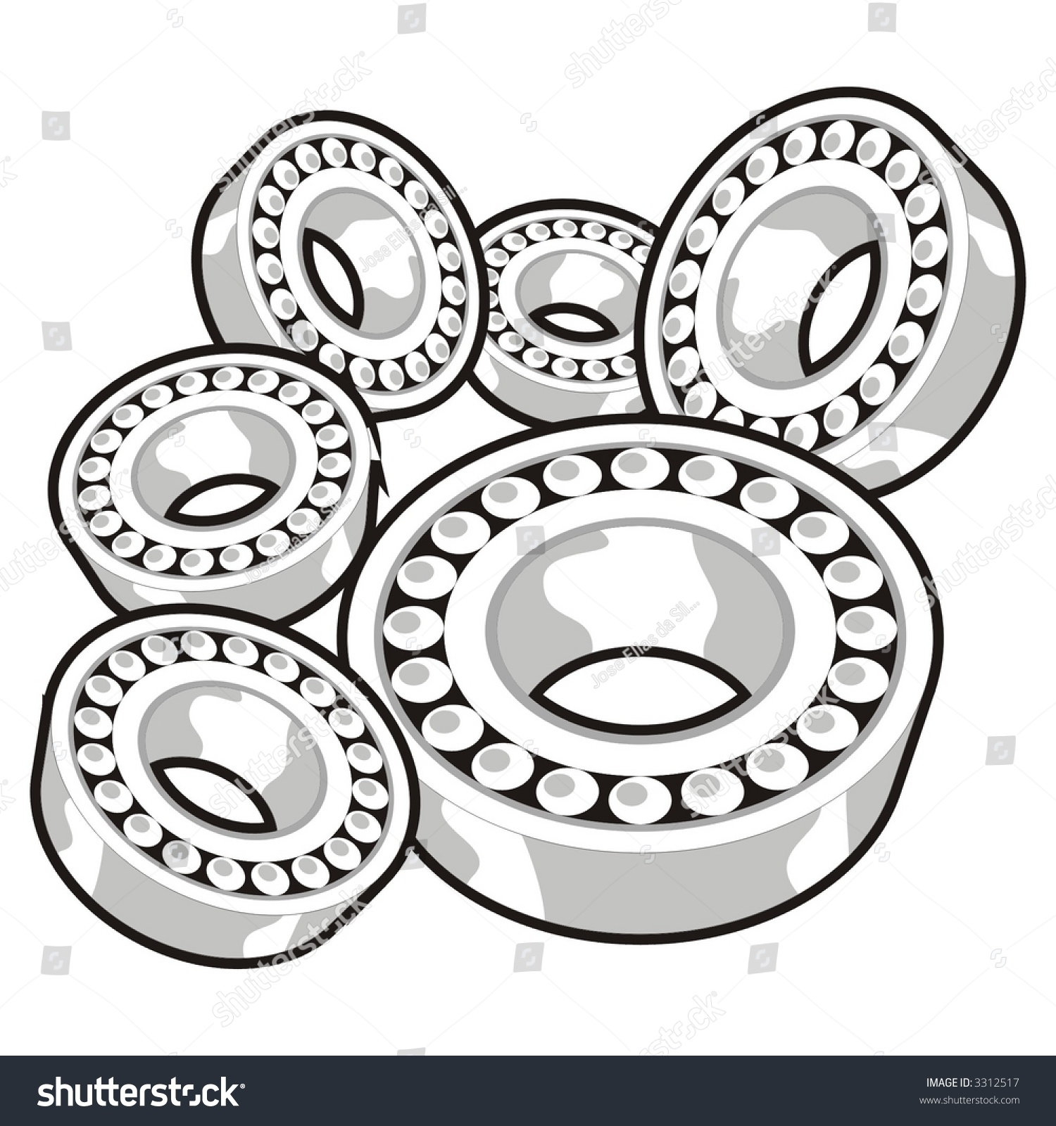 Roller Bearings Stock Vector (Royalty Free) 3312517 - Shutterstock