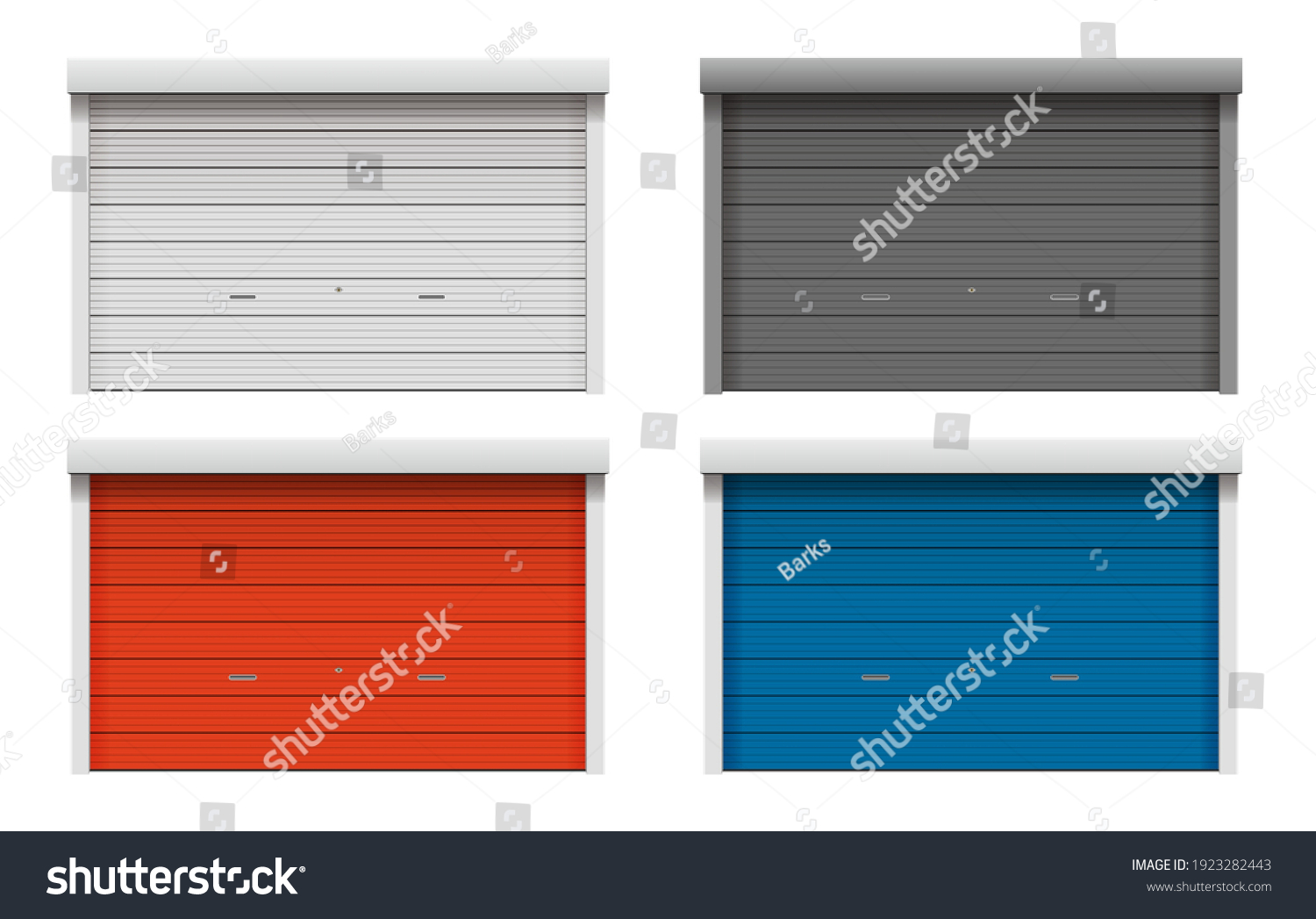 Roller Shutter Door Vector Illustration Set Stock Vector (Royalty Free ...