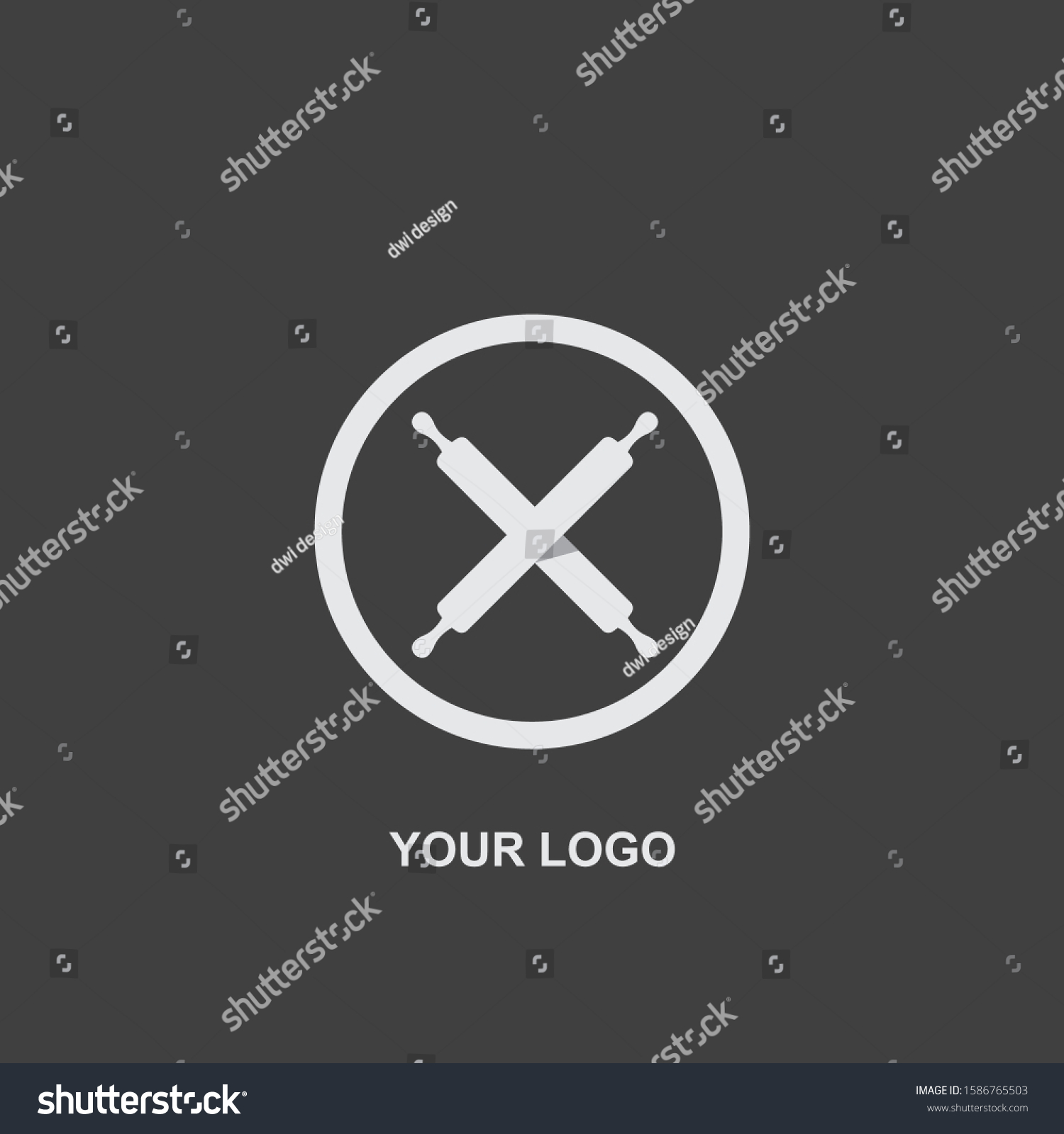 Rolling Pin Logo Template Black Design Stock Vector (Royalty Free ...